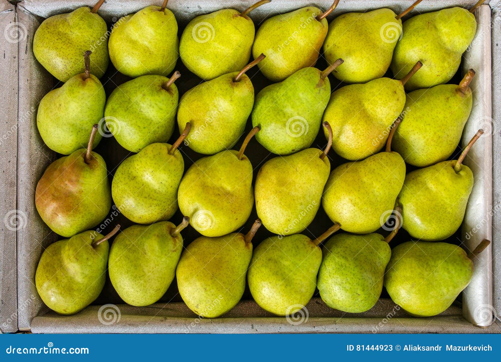 Tasty yellow pears stock image. Image of health, boxed - 81444923