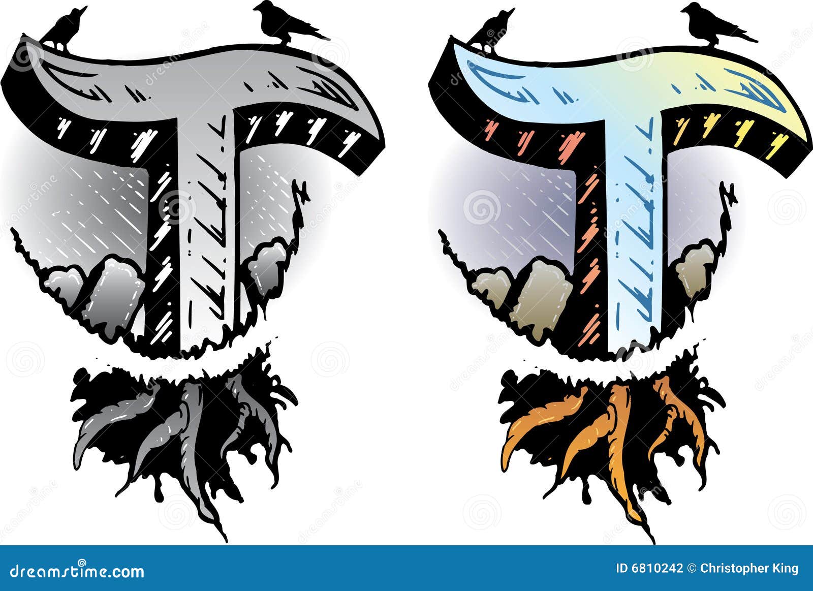 Tatúe La Letra T Del Estilo Ilustración del Vector - Ilustración de ...