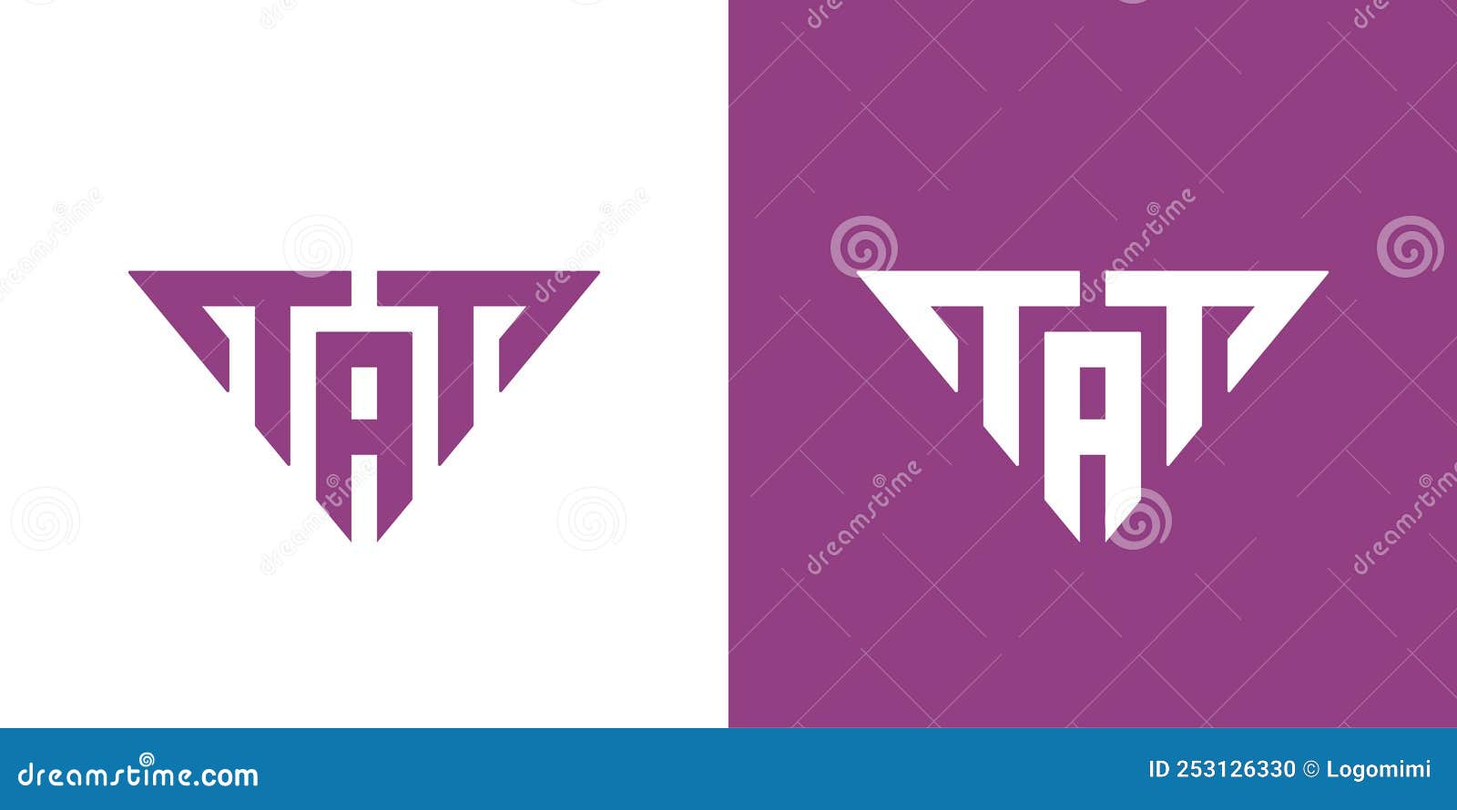 TAT Letter Logo Template, Triangle Shape Typography, Geometric Monogram ...