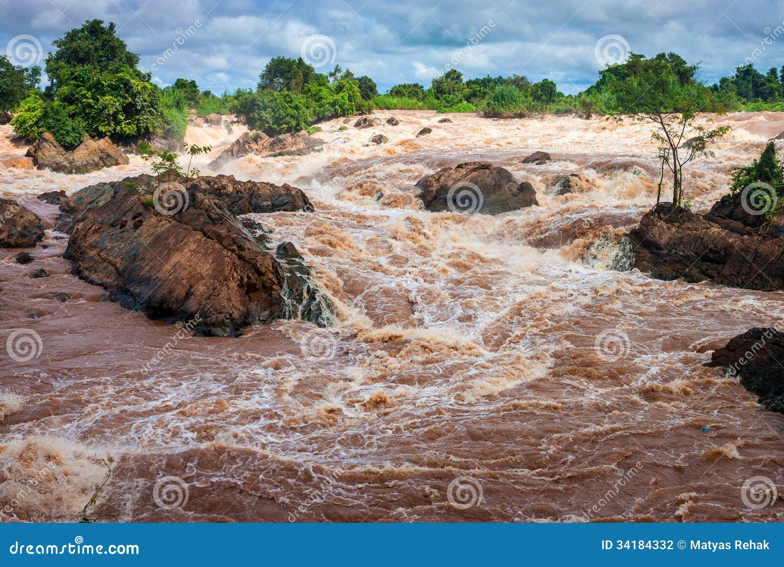 Tat Somphamit stock photo. Image of mekong, nature, water - 34184332