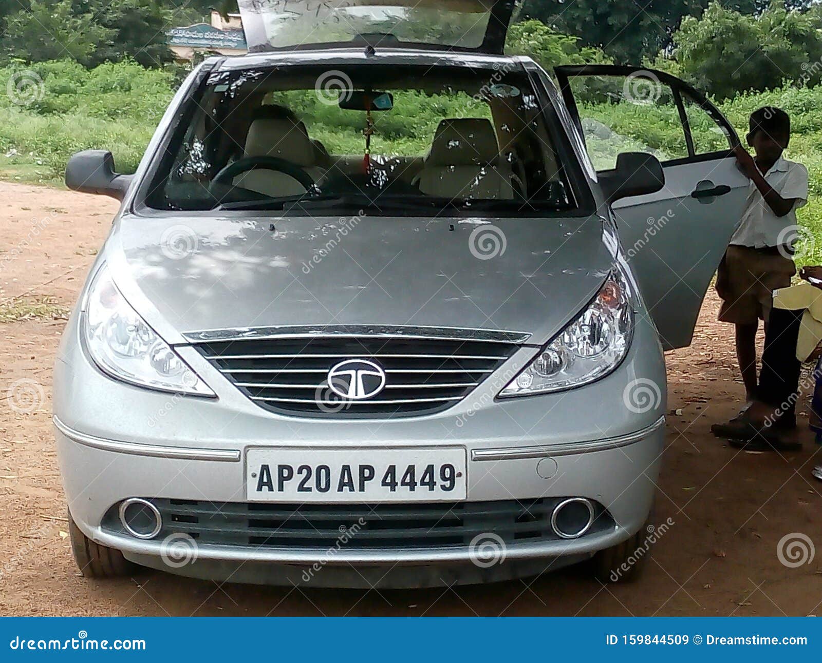 Tata Indica Car in Green Field Editorial Stock Image - Image of white ...