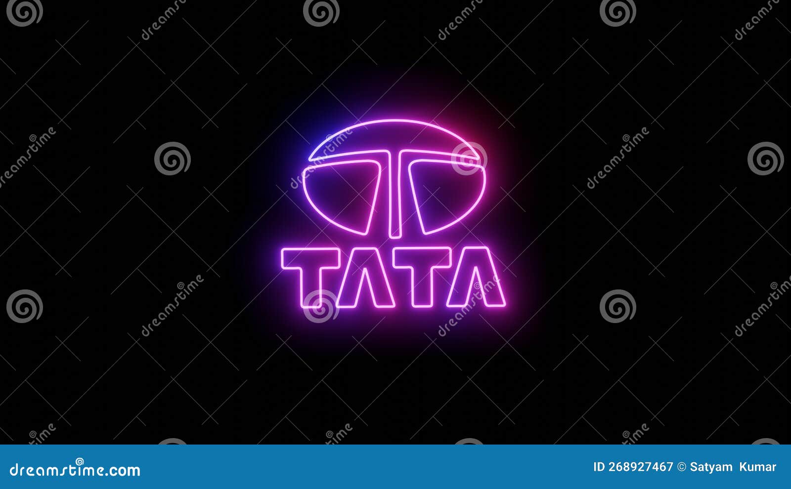 Tata Logo in Neon Light Neon Sign and Neon Light Concept Editorial ...