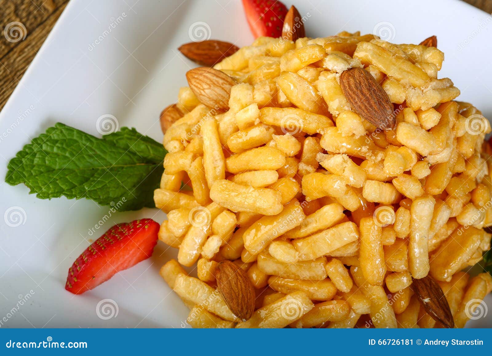 Tatar dessert chak-chak stock image. Image of plate, bake - 66726181