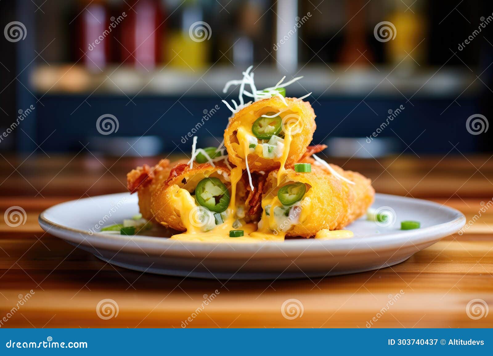 Tater Tots Stuffed with Cheese, Cut Open Stock Illustration ...