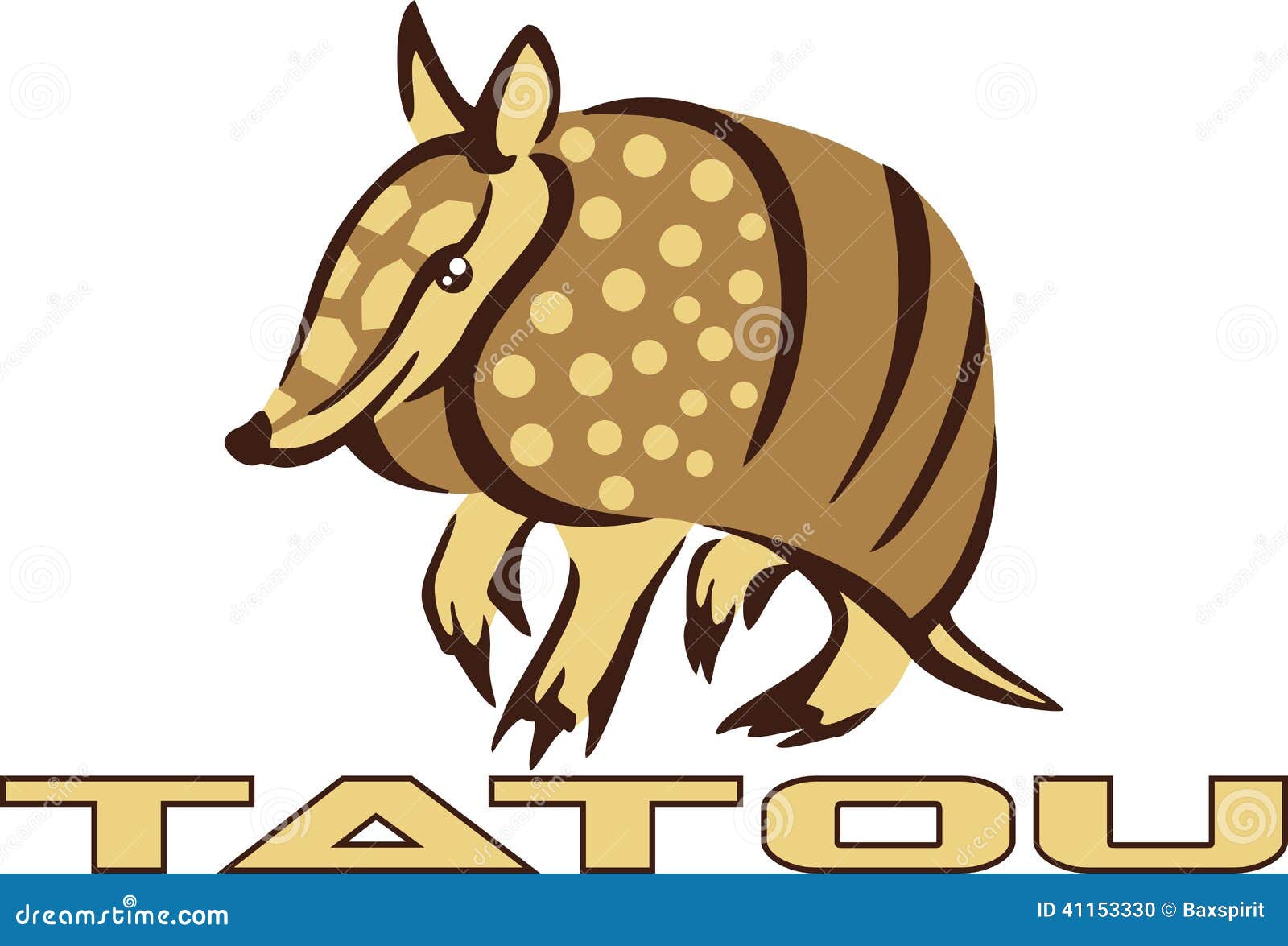 Nine-banded Armadillo Dasypus Novemcinctus Showing The Tongue Cartoon ...