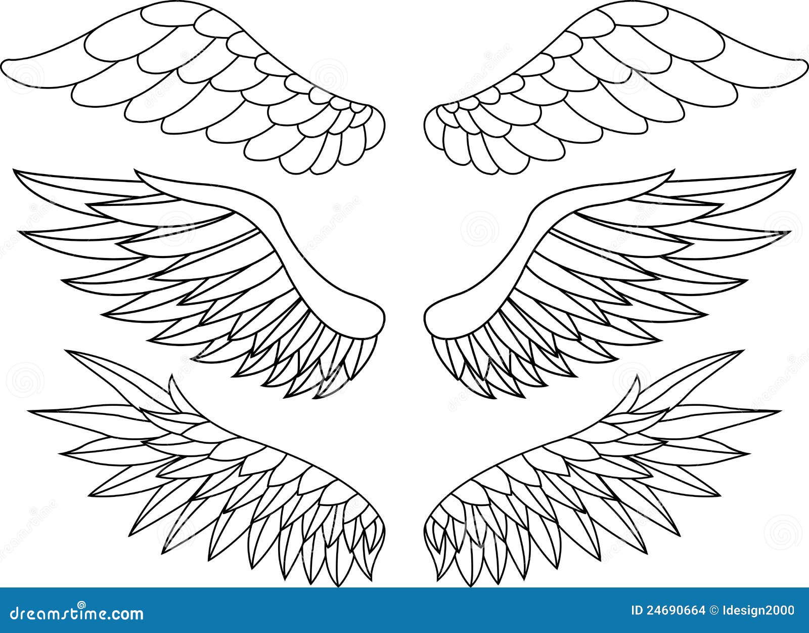 Tatouage d'aile illustration stock. Illustration du animal - 24690664