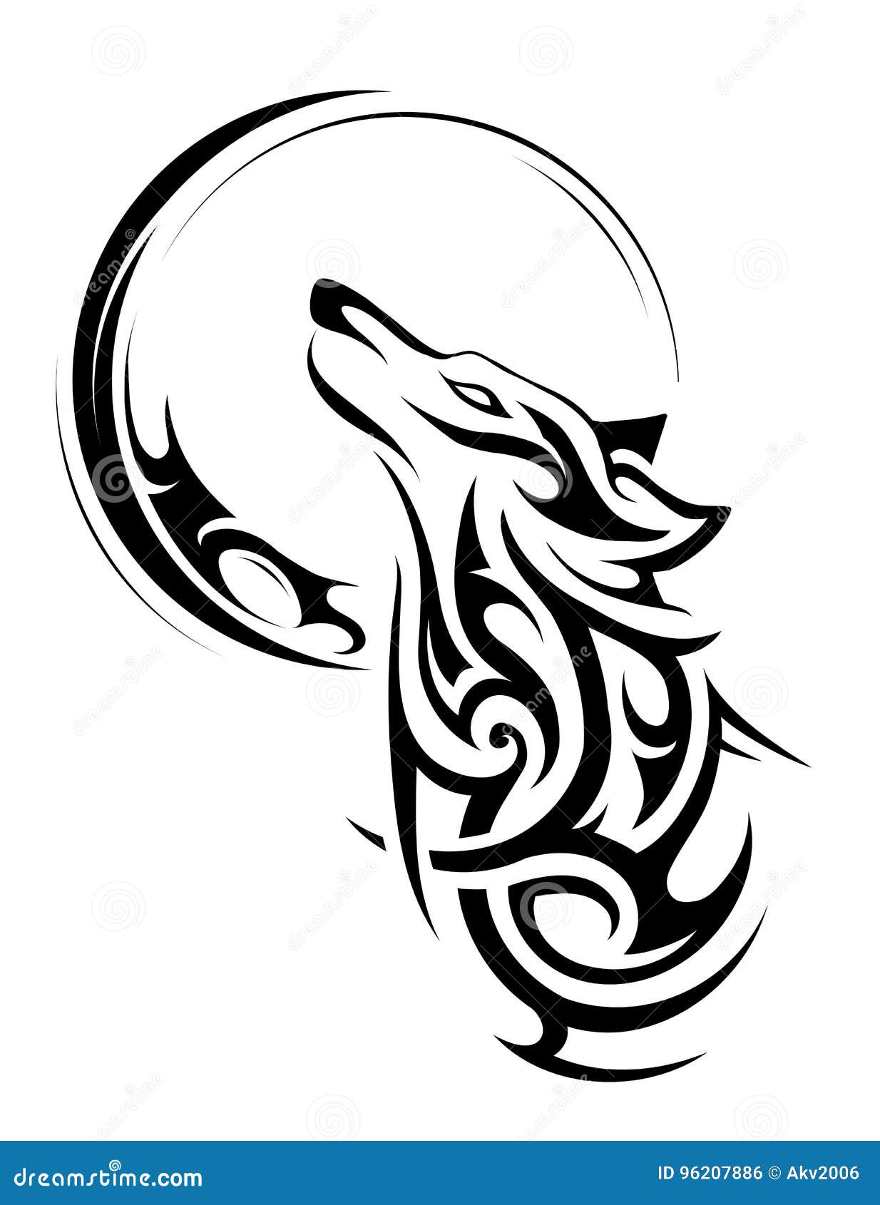 Motifs De Tête De Loup Tribal Loup Tribal (Tatouages : Dessins Et