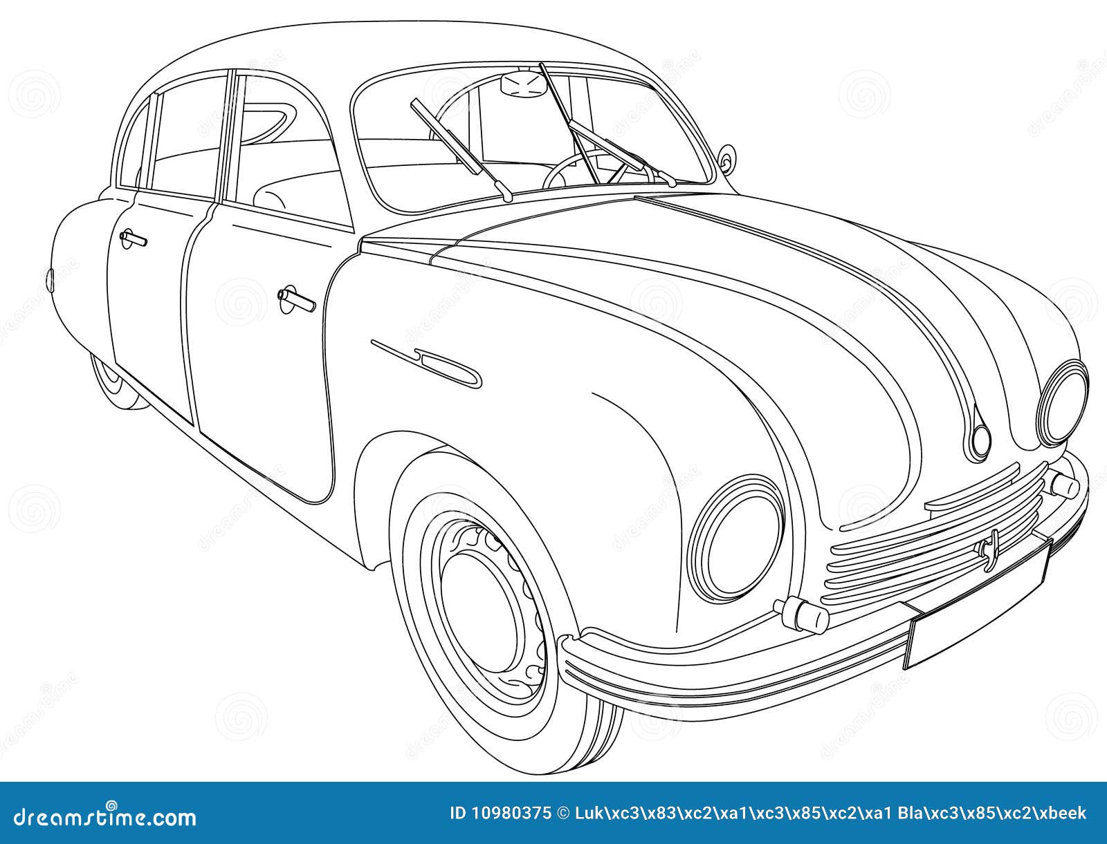 Tatra 600 Tatraplan stock vector. Illustration of shape - 10980375