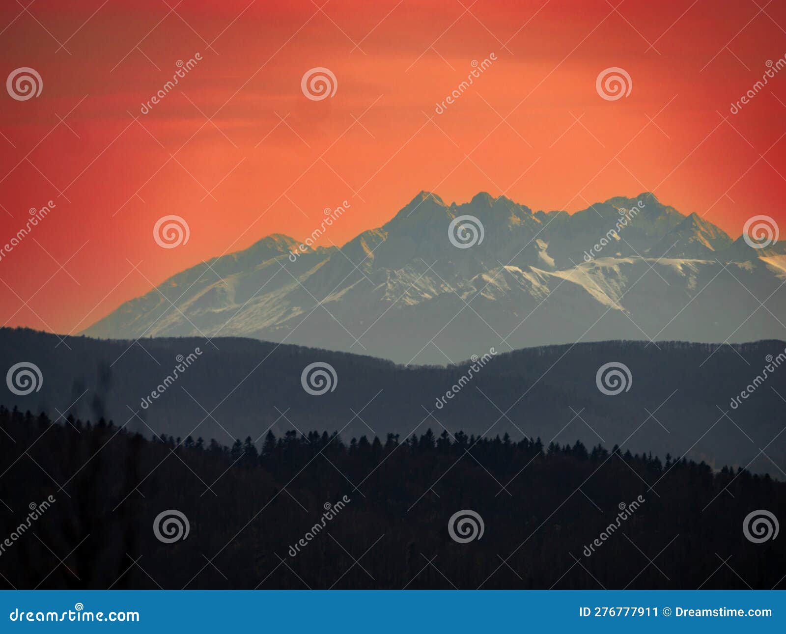 Tatry Malopolska Sunset in the Mountains Stock Image - Image of opolska ...