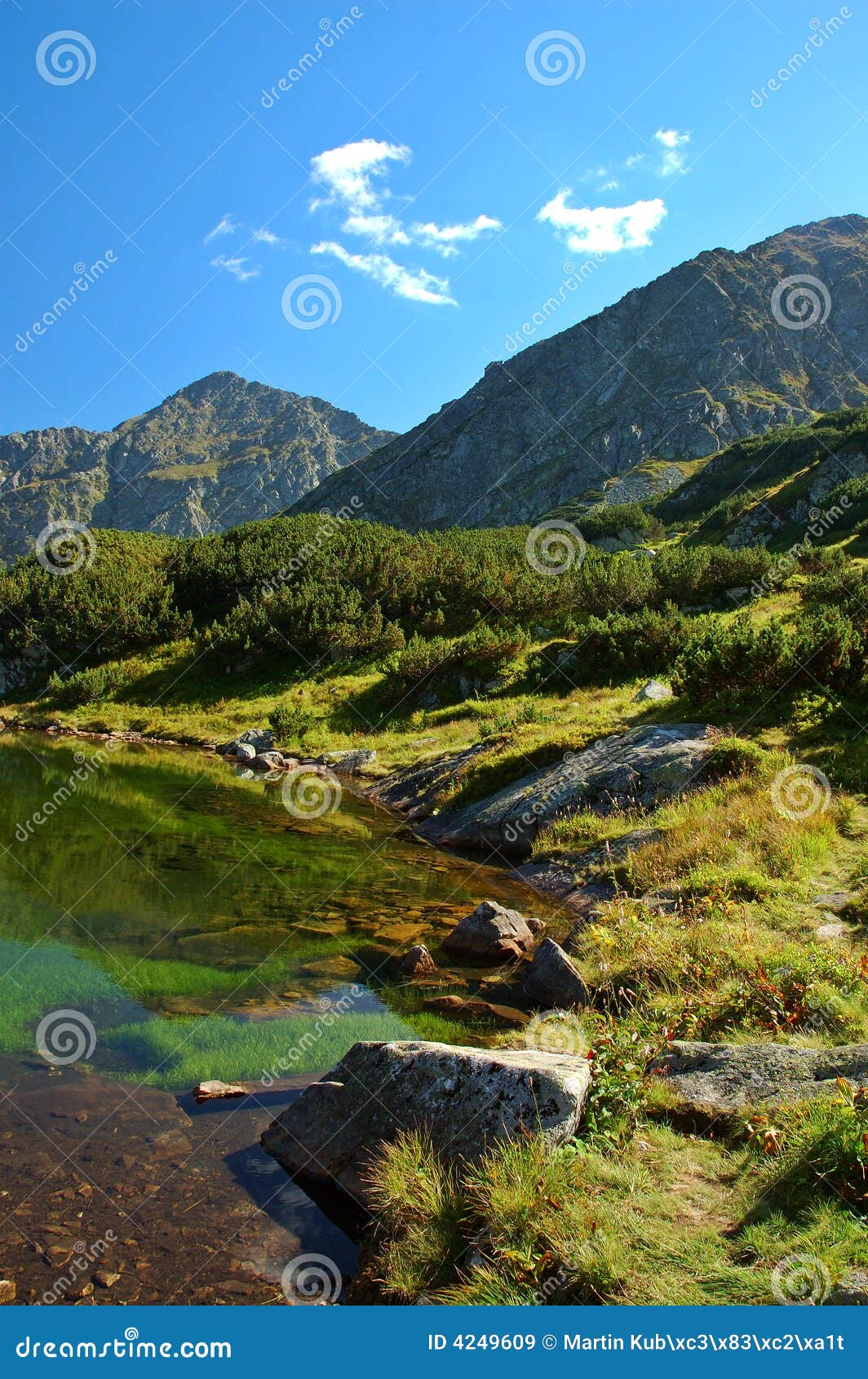 Tatry - mountain lake stock image. Image of clear, slope - 4249609