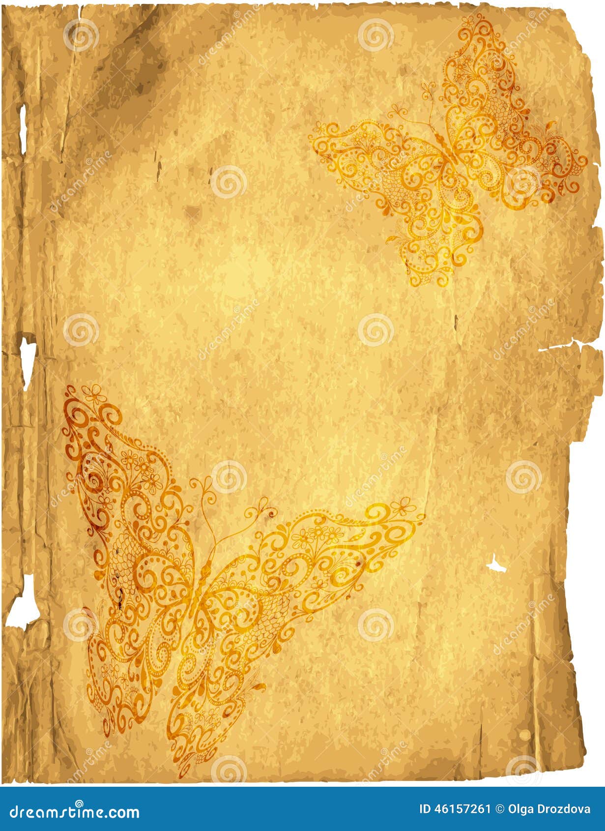 Yellow Old Tattered Paper Cartoon Vector | CartoonDealer.com #70192649