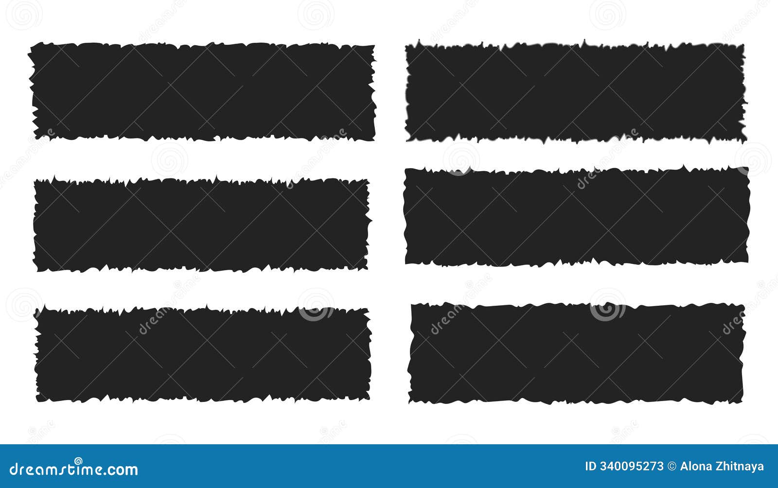 Tattered Rectangle Jagged Edge Text Box, Header Border. Ripped and ...