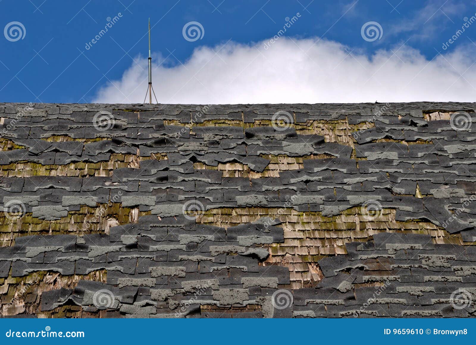 Tattered Roof stock photo. Image of asphalt, roofing, roof - 9659610