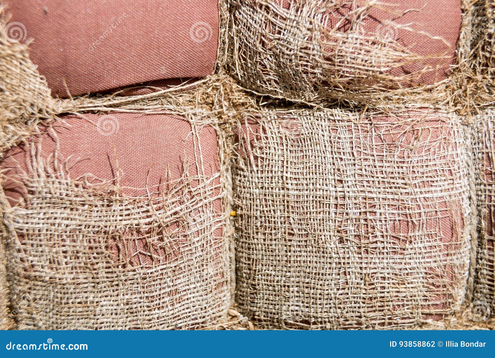 Tattered Sackcloth Background. Old Burlap with Hole. Stock Photo ...