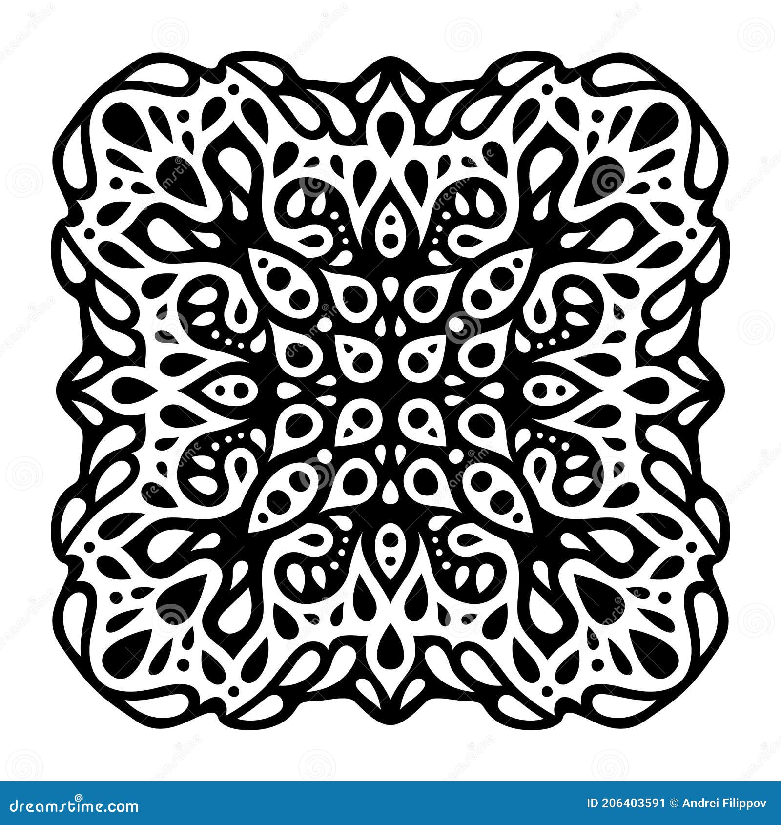 Tattoo Art with Black Liquid Abstract Pattern Stock Vector ...