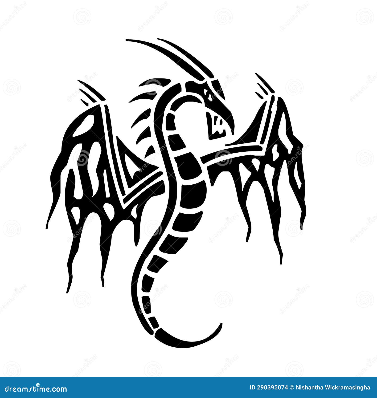 Dragon Images Suitable for Tattoo Art Stock Illustration - Illustration ...