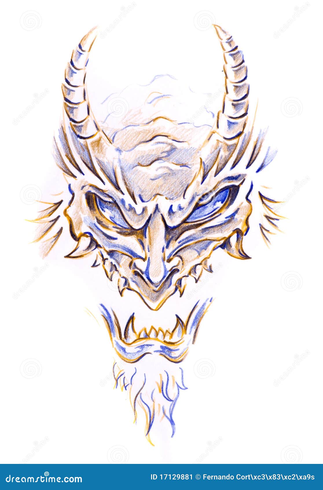 Tattoo Art, Sketch of a Monster Stock Illustration - Illustration of ...