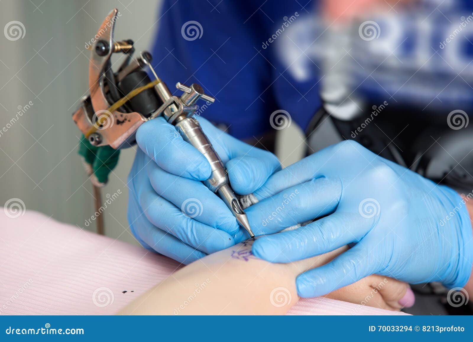 Tattoo Artist at Work Close Up Stock Photo - Image of creative, culture ...