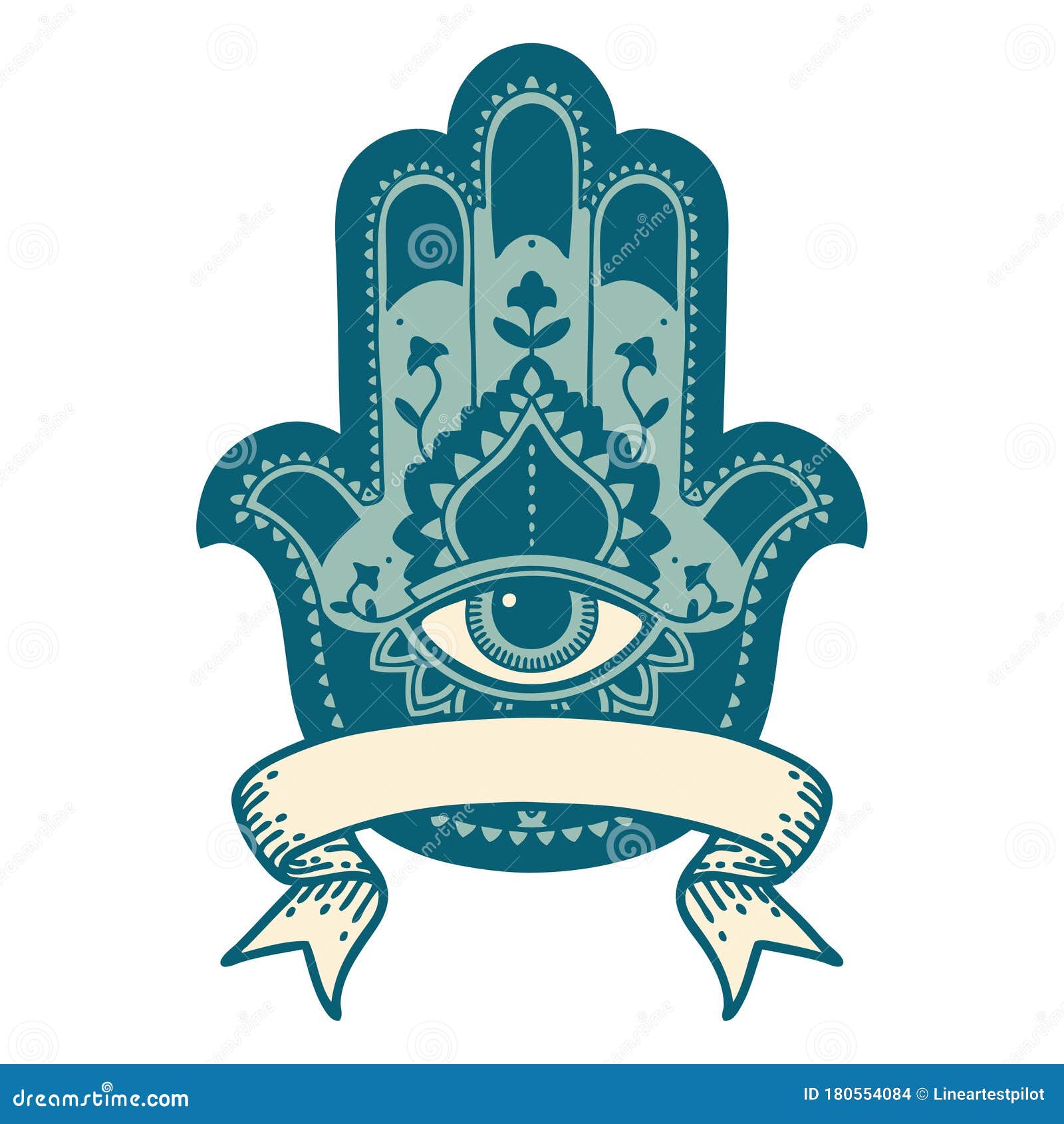 Tattoo with Banner of a Hamza Stock Vector - Illustration of drawing ...