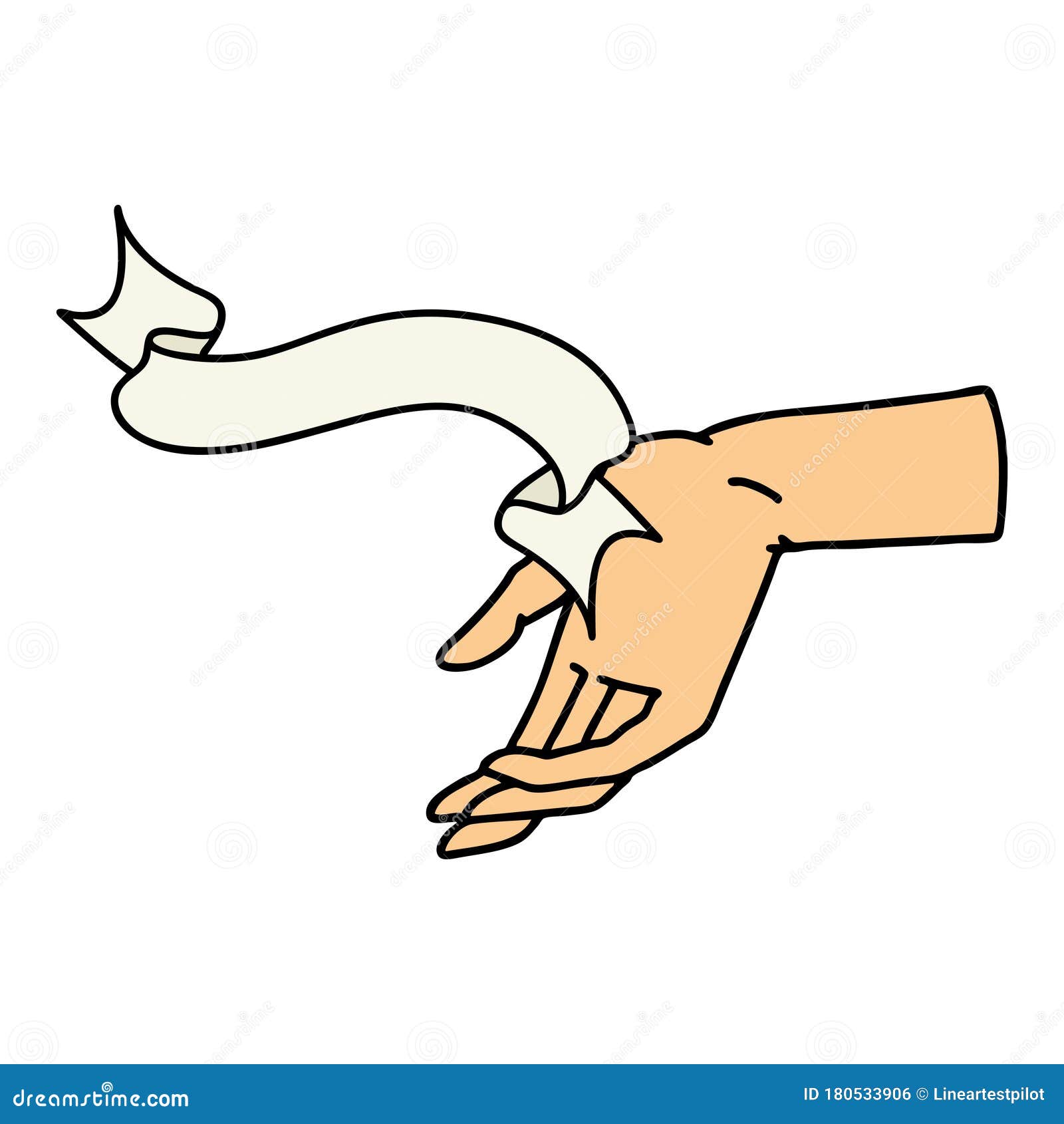 Tattoo with Banner of a Hand Stock Vector - Illustration of icon, retro ...