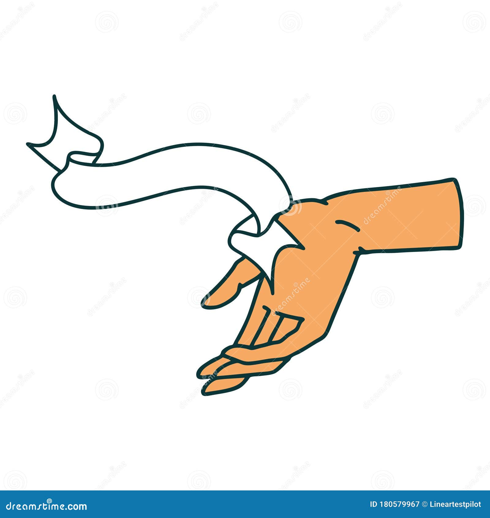 Tattoo with Banner of a Hand Stock Vector - Illustration of style ...
