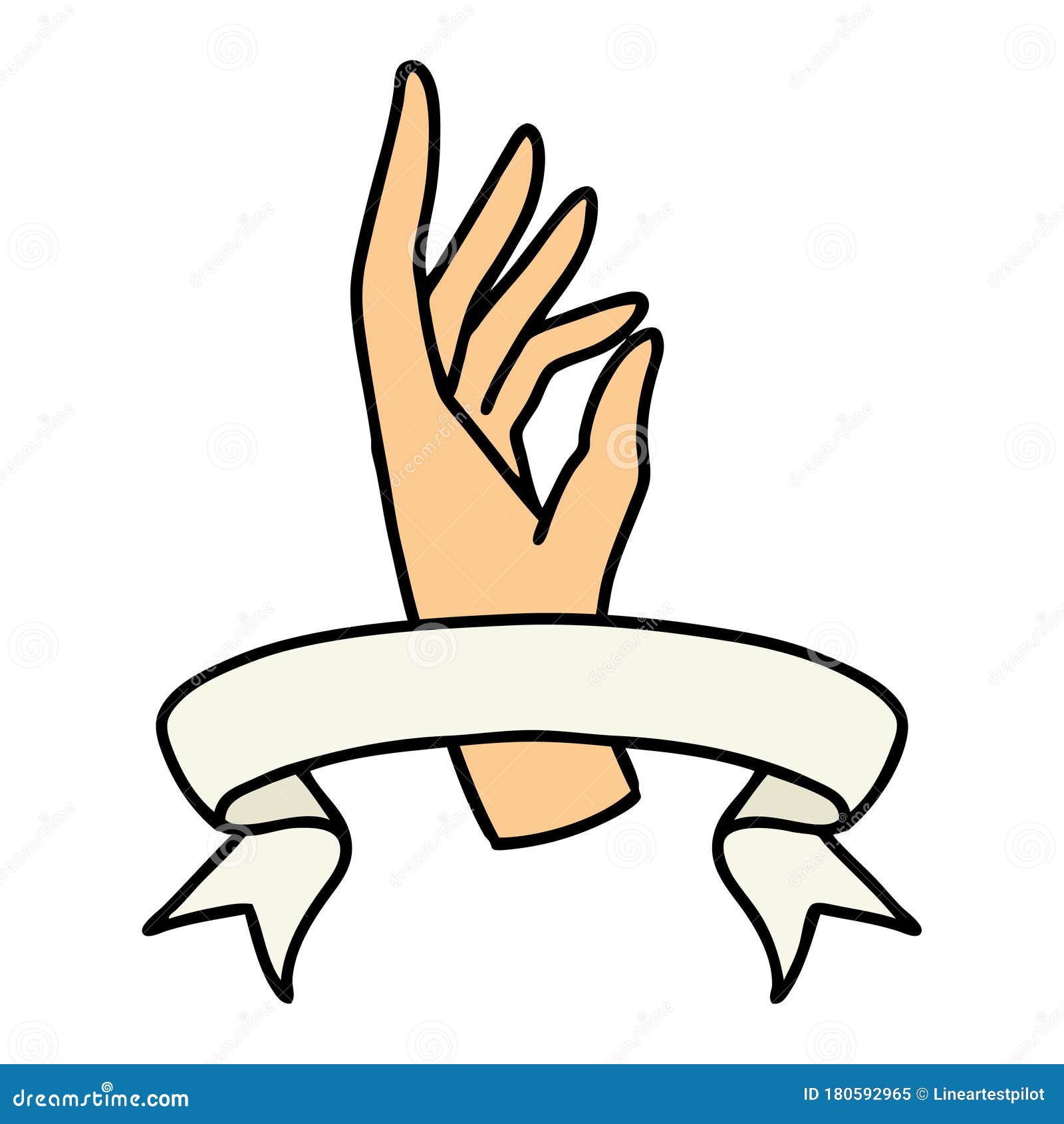 Tattoo with Banner of a Hand Stock Vector - Illustration of scroll ...