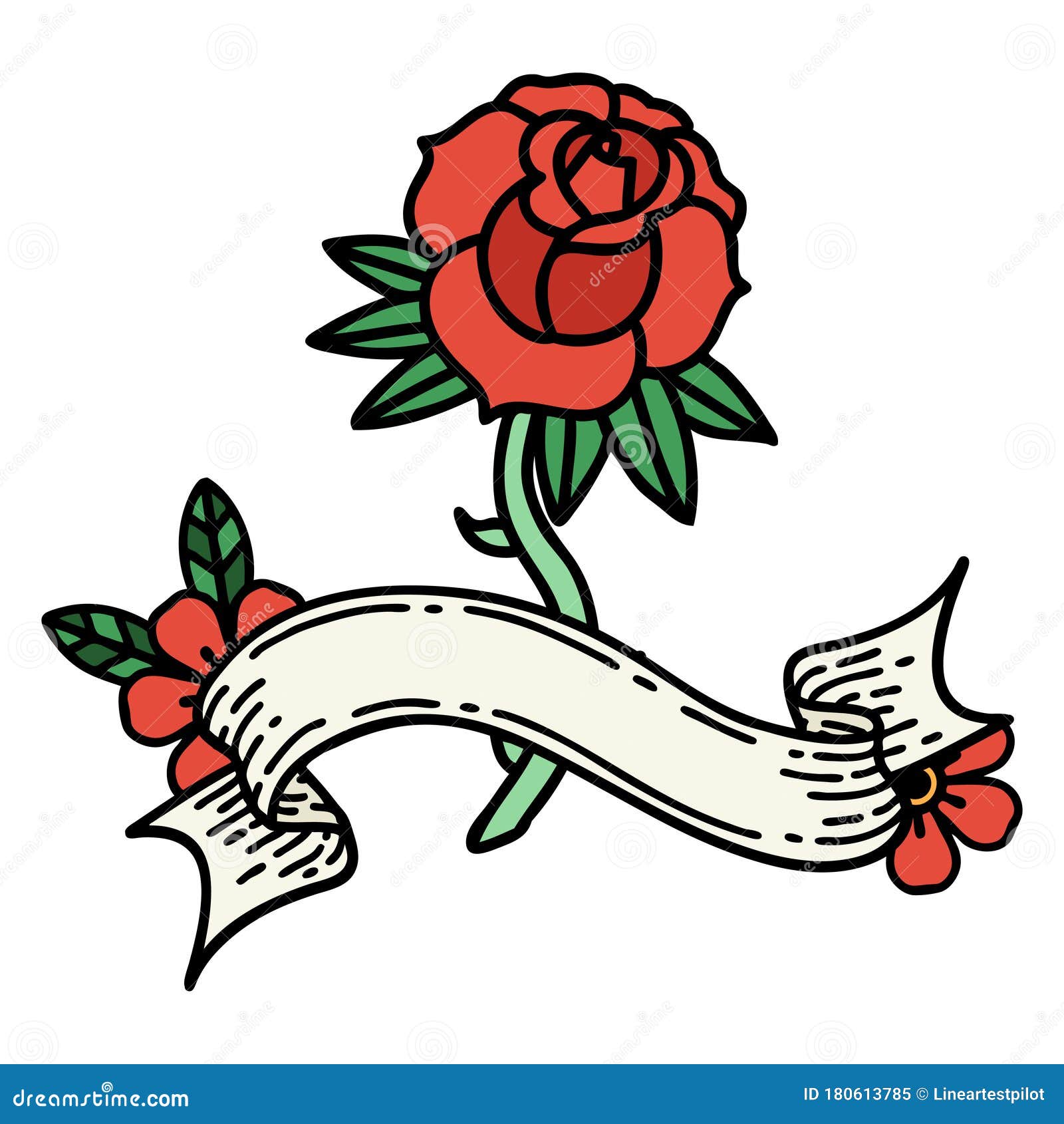 Rose And Banner Drawings