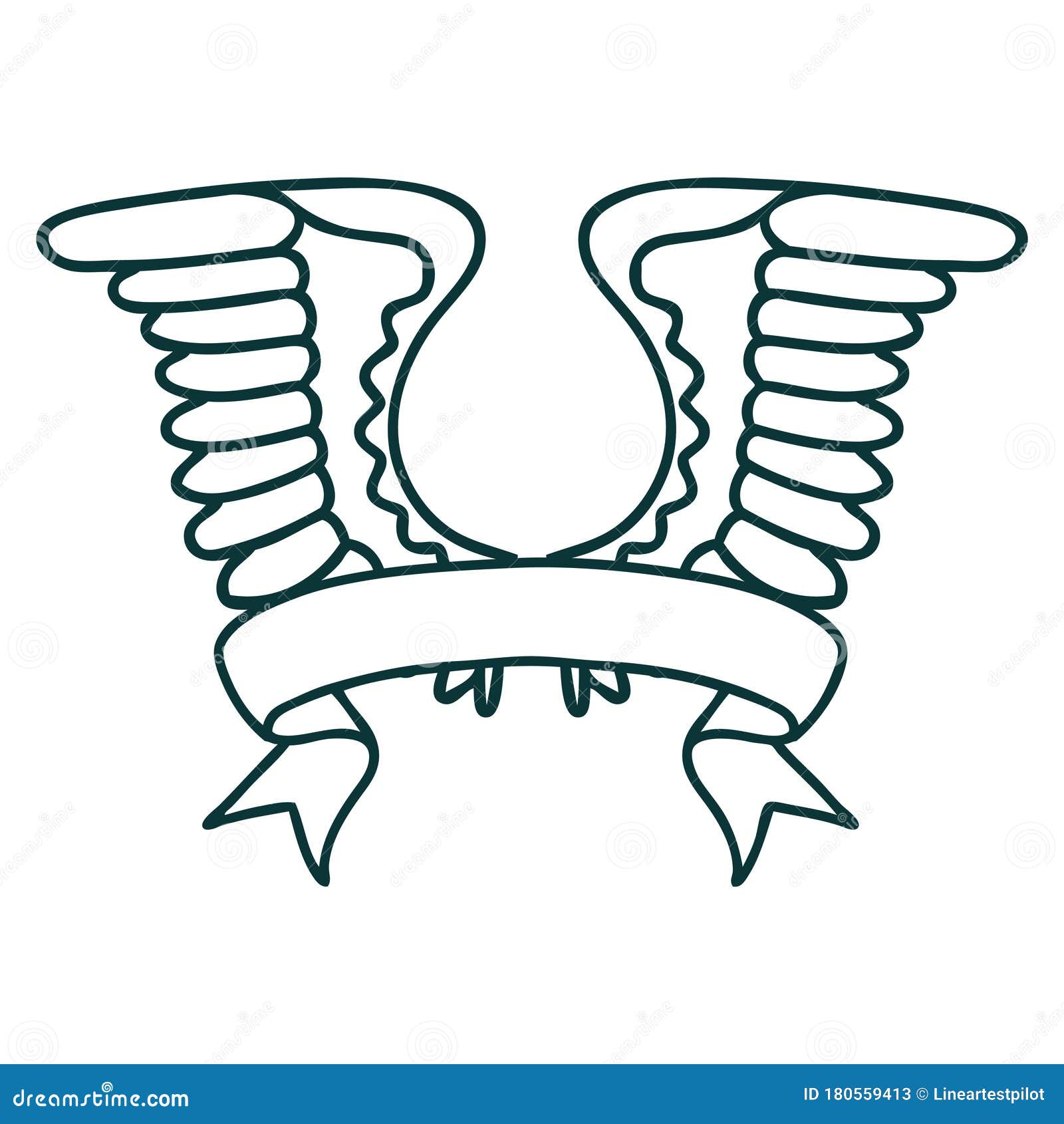 Tattoo with Banner of a Wing Stock Vector - Illustration of bird ...