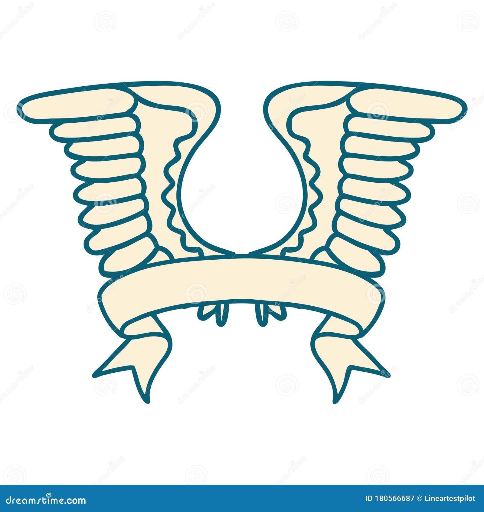 Tattoo with Banner of a Wing Stock Vector - Illustration of angel ...