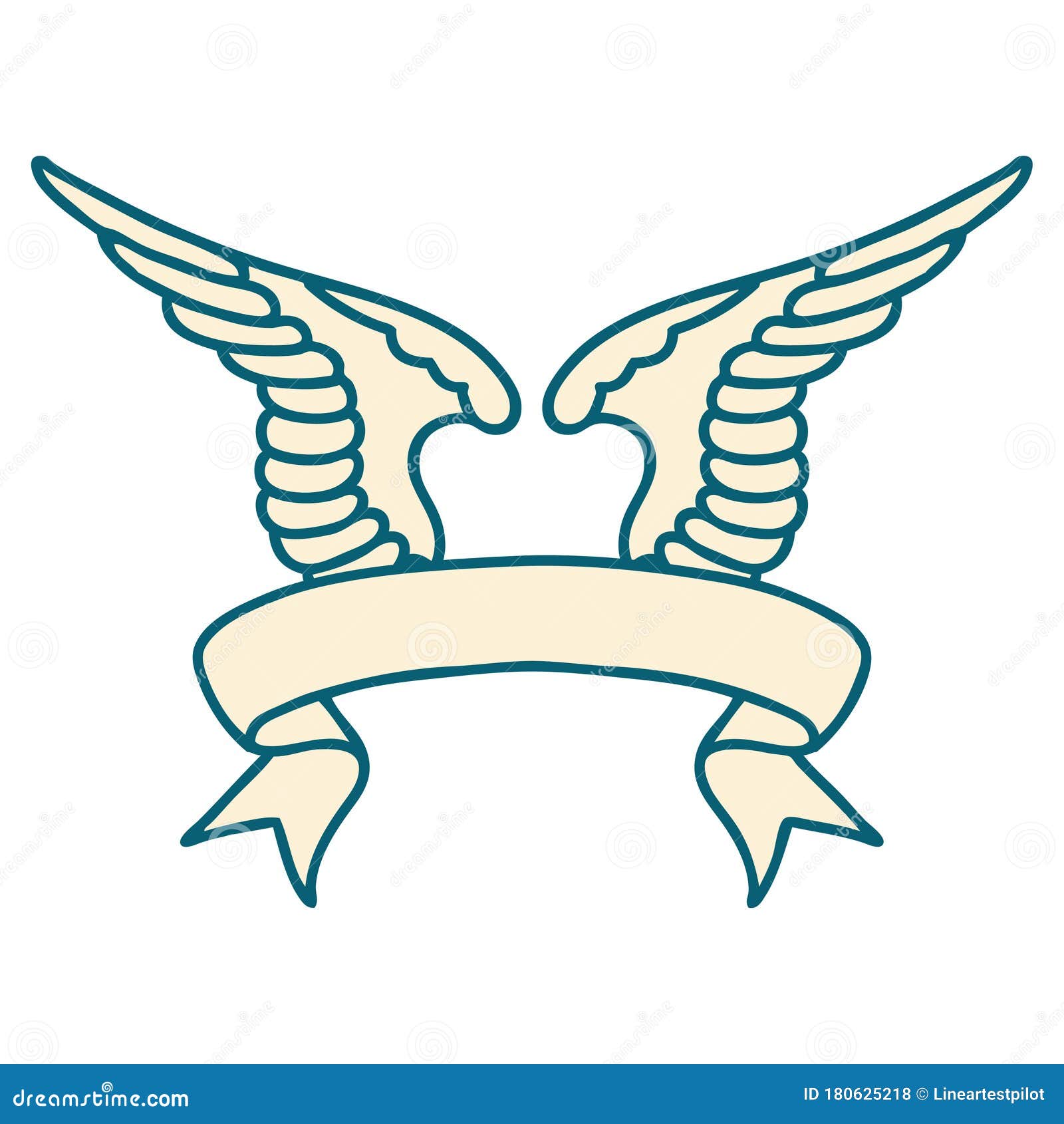 Tattoo with Banner of a Wing Stock Vector - Illustration of wing ...