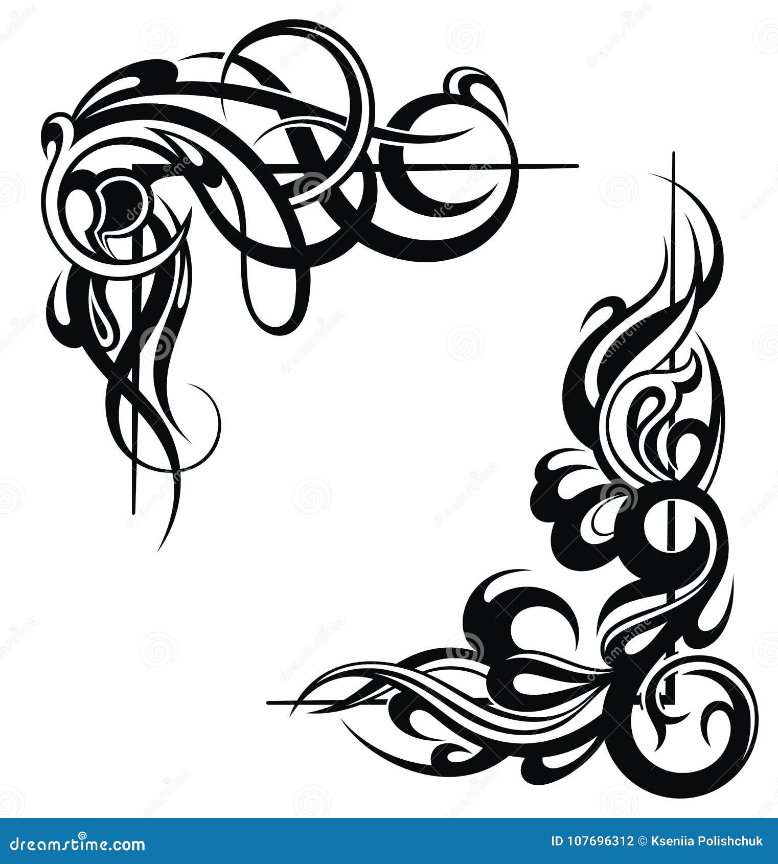 Tattoo Design Elements on White Stock Vector - Illustration of graphic ...