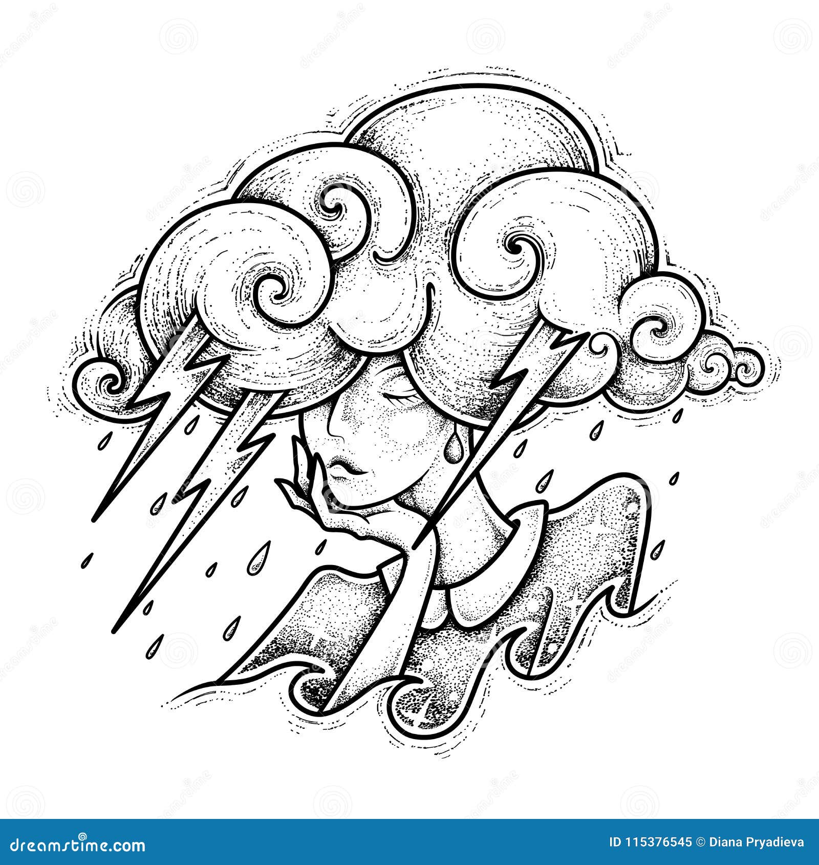 Thunderstorm Vector Illustration. Labeled Educational Wind Cloud ... Thunderstorm Vector Illustration. Labeled Educational Wind Cloud ...