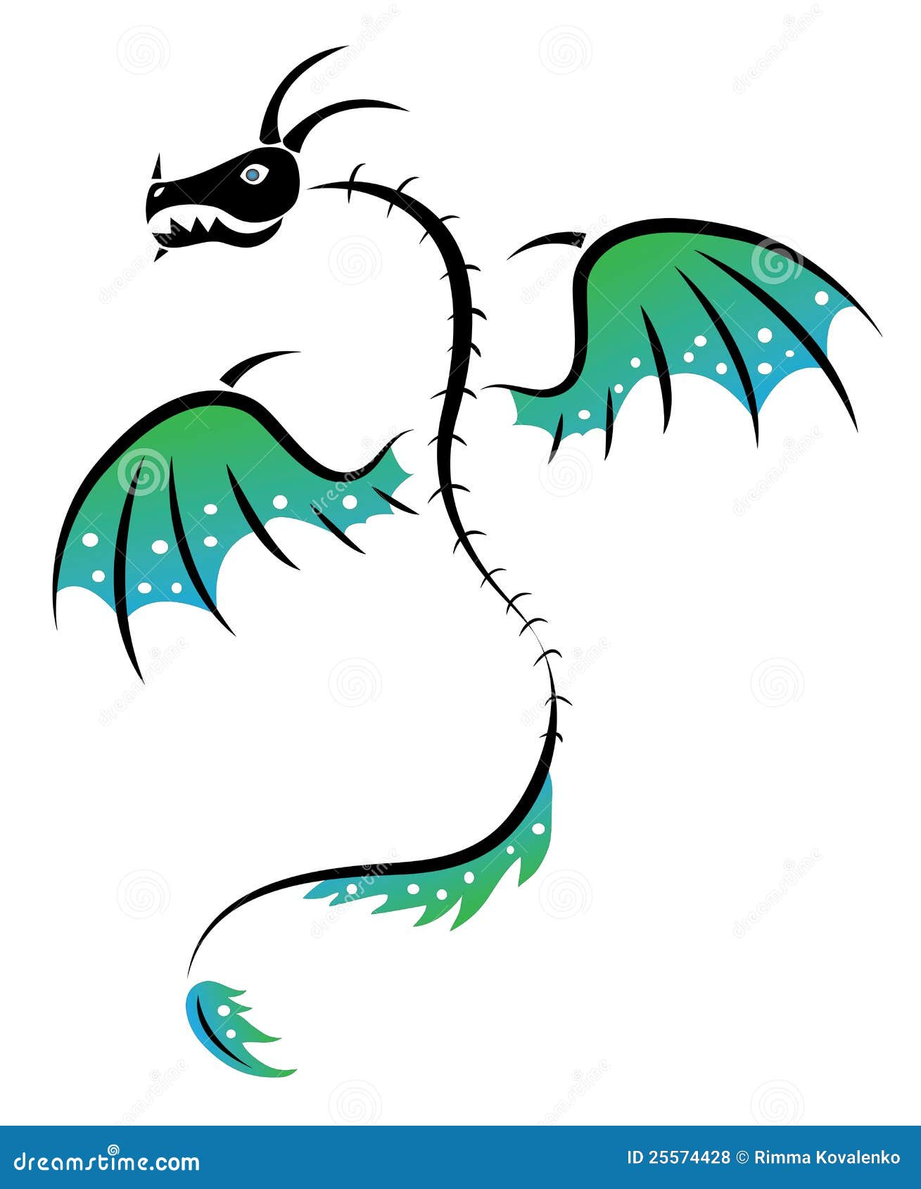 Dragon Skeleton Lying On Arid Terrain Royalty-Free Cartoon ...