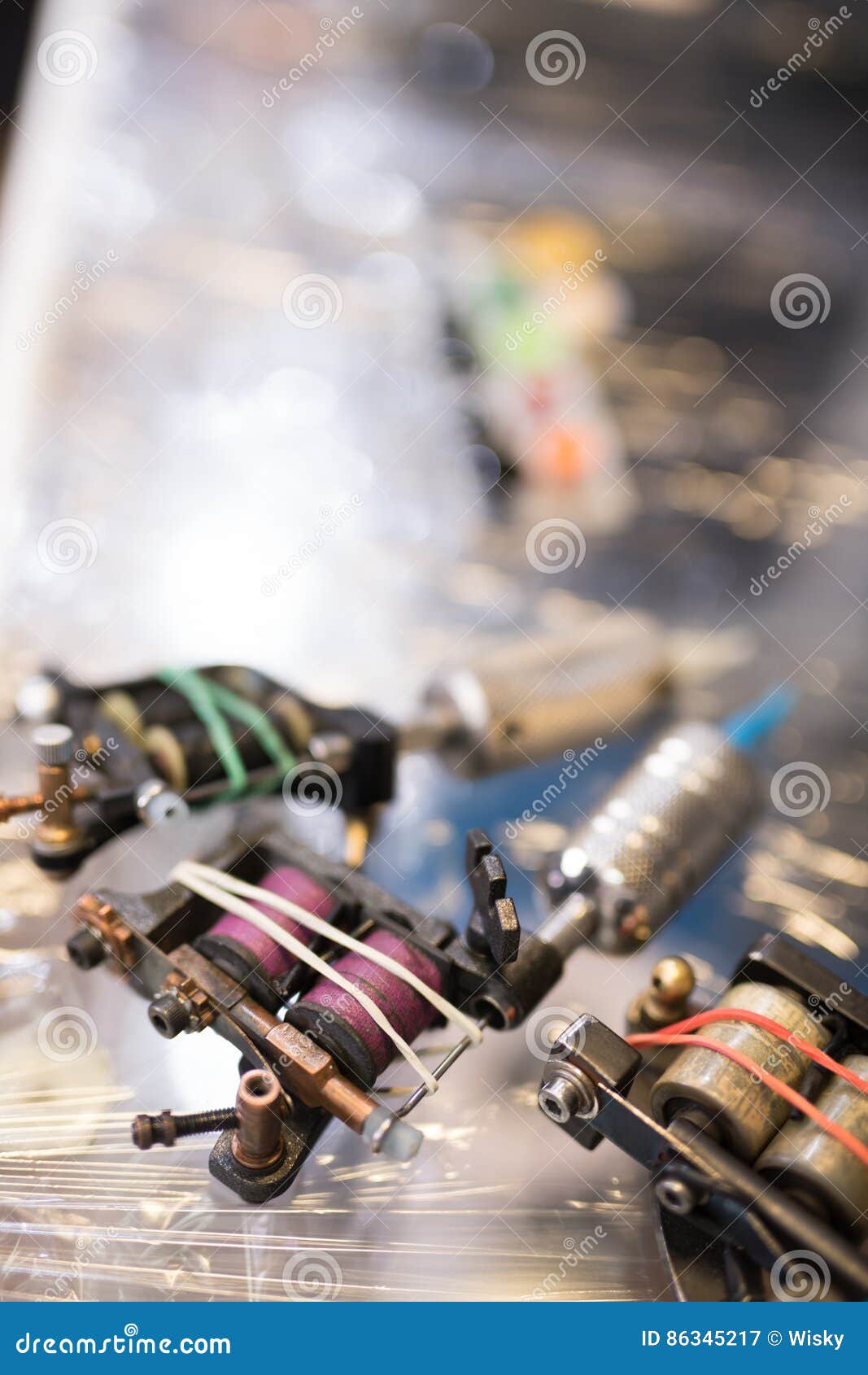 Tattoo Drawing Instruments Close Up Shot Stock Image - Image of skin ...