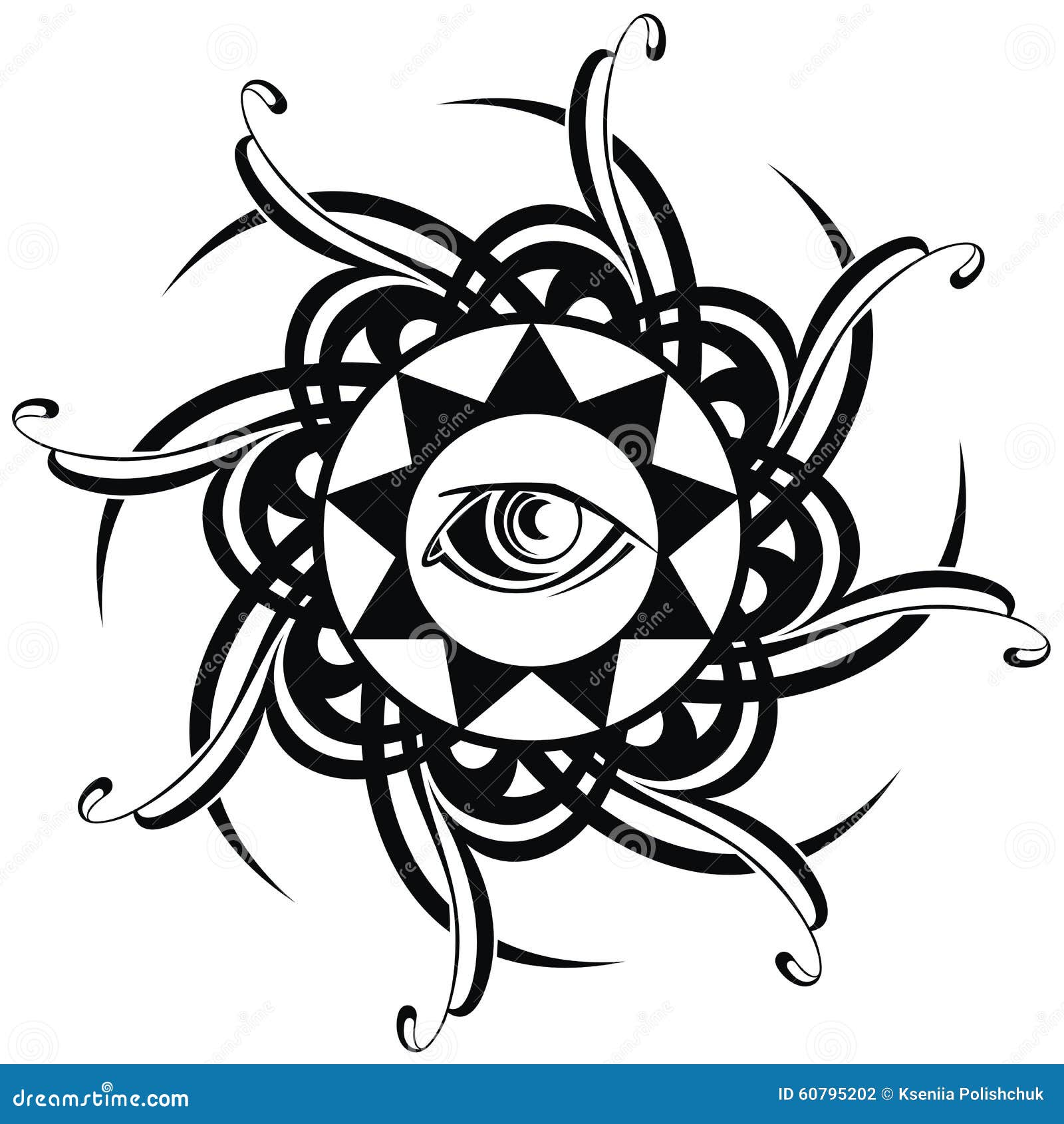 Tattoo Eye stock vector. Illustration of look, stare - 60795202