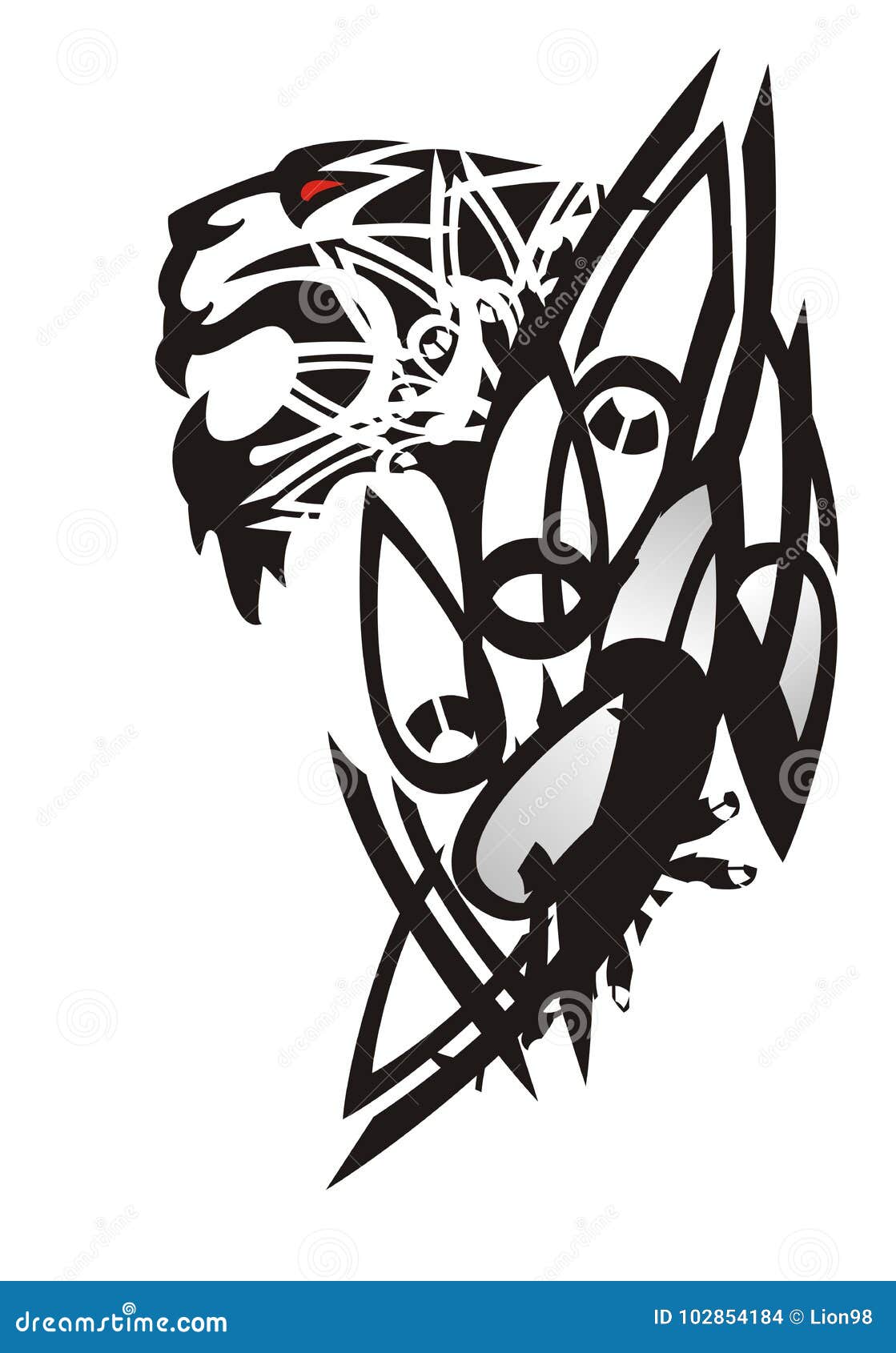 Tribal tiger head pattern stock vector. Illustration of aggressive ...