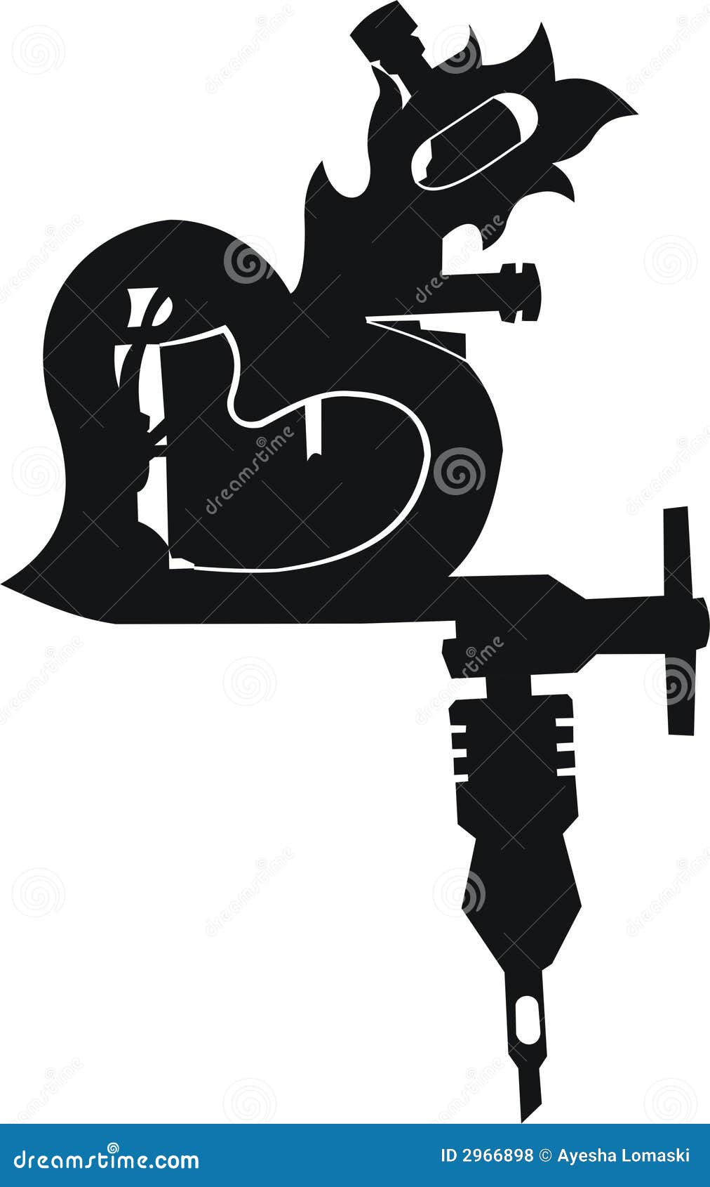 Tattoo Gun (Flame Heart) stock vector. Illustration of vector - 2966898