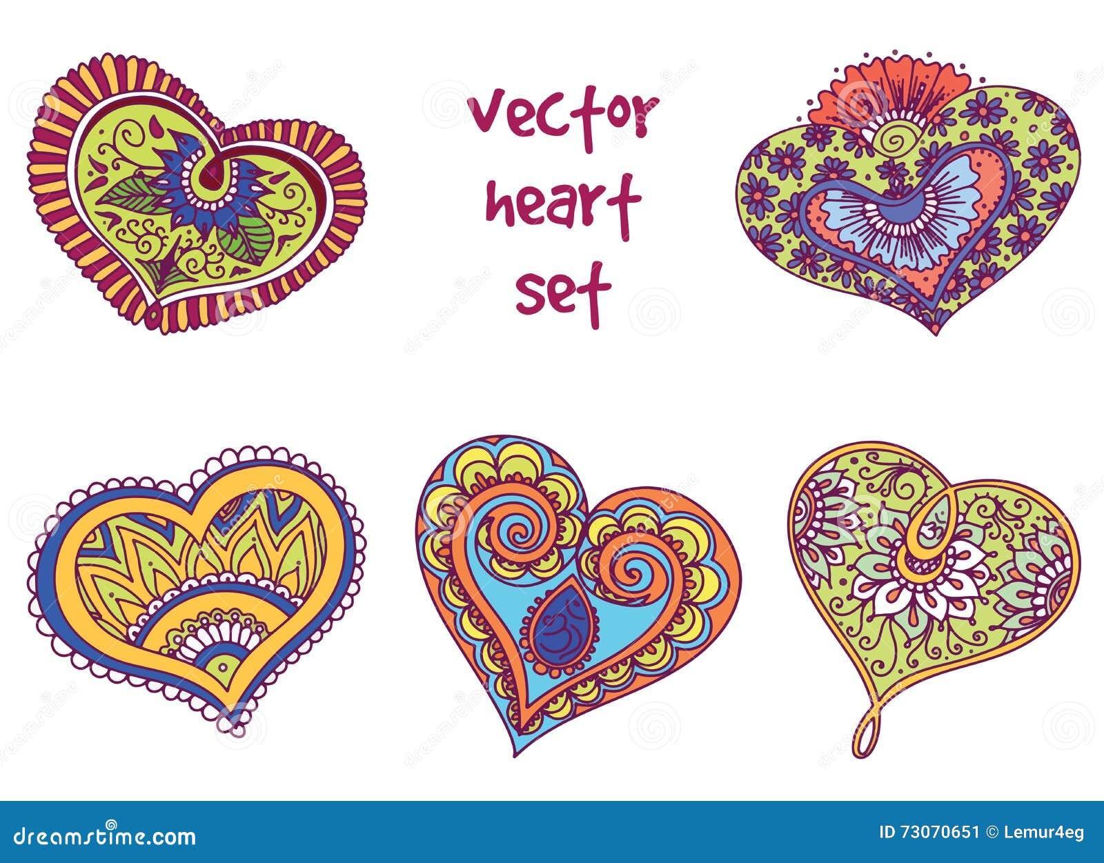 Tattoo henna element set stock vector. Illustration of heart - 73070651