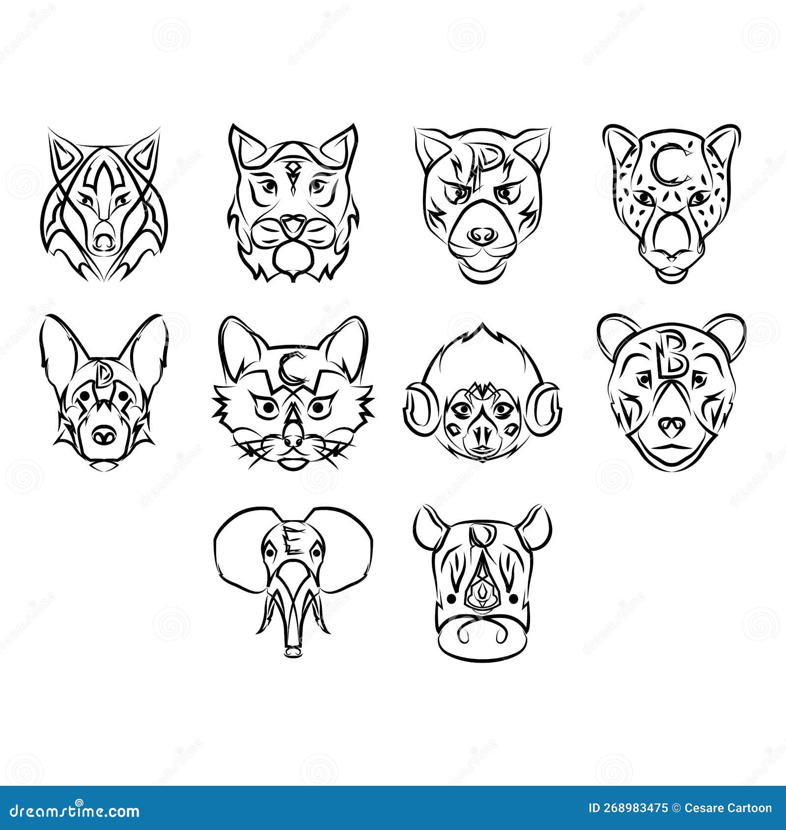 Tattoo icon set stock vector. Illustration of tattoo - 268983475