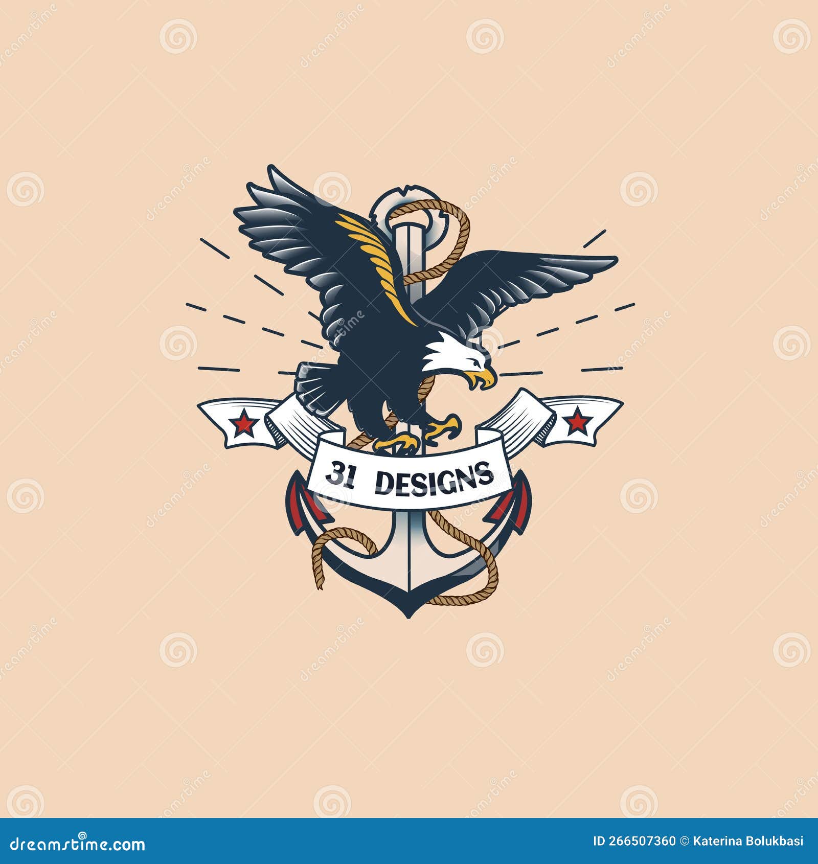 Navy Anchor Logo With Eagle