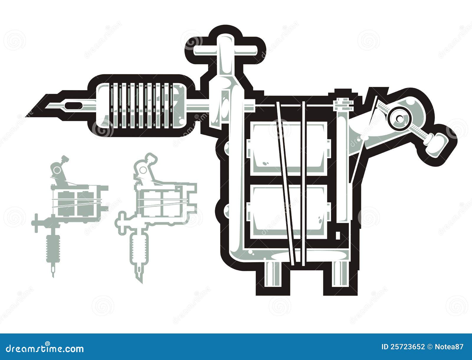 Tattoo machine stock vector. Illustration of tattoo, steel - 25723652