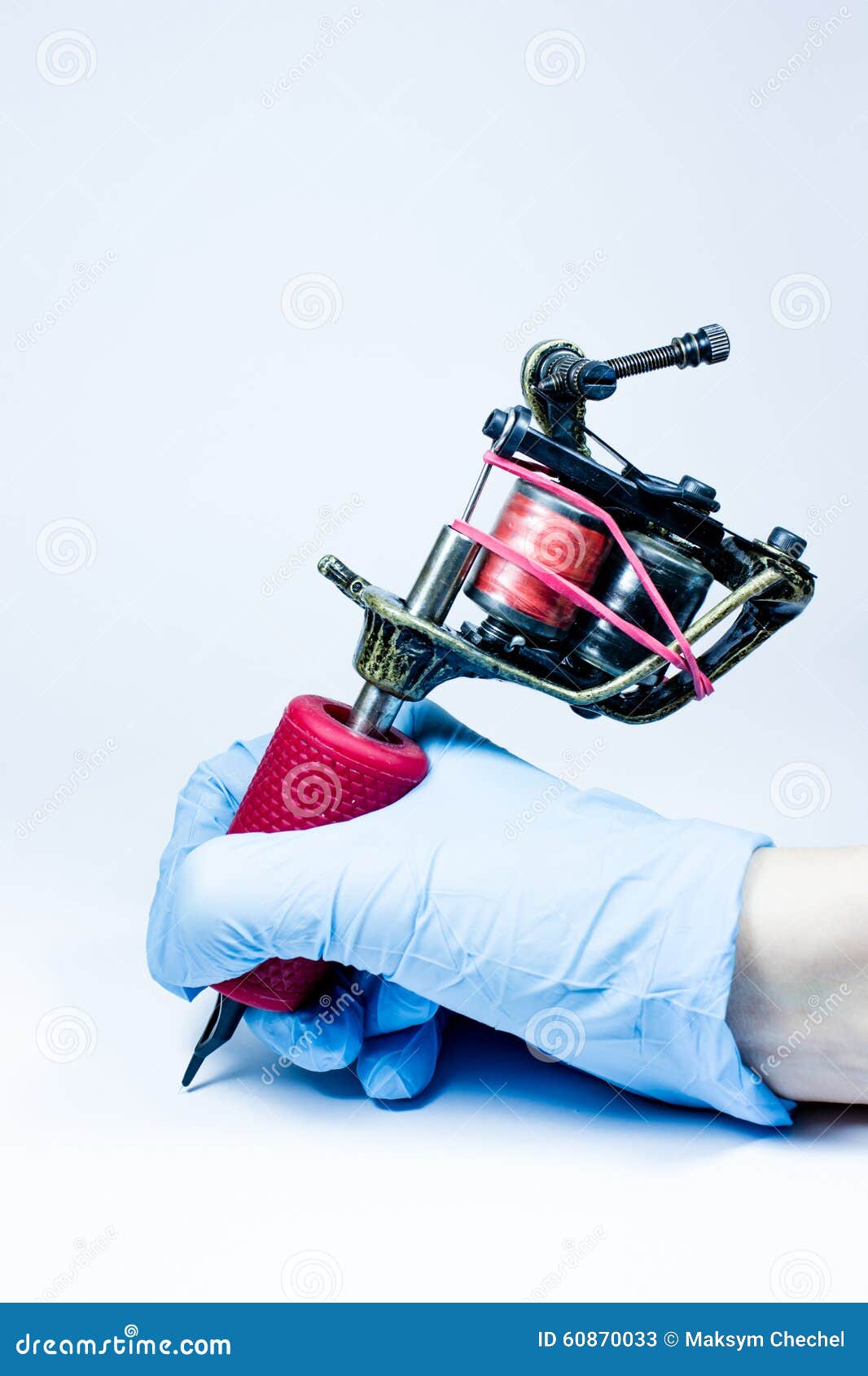 Tattoo machine in hand stock image. Image of medicine - 60870033