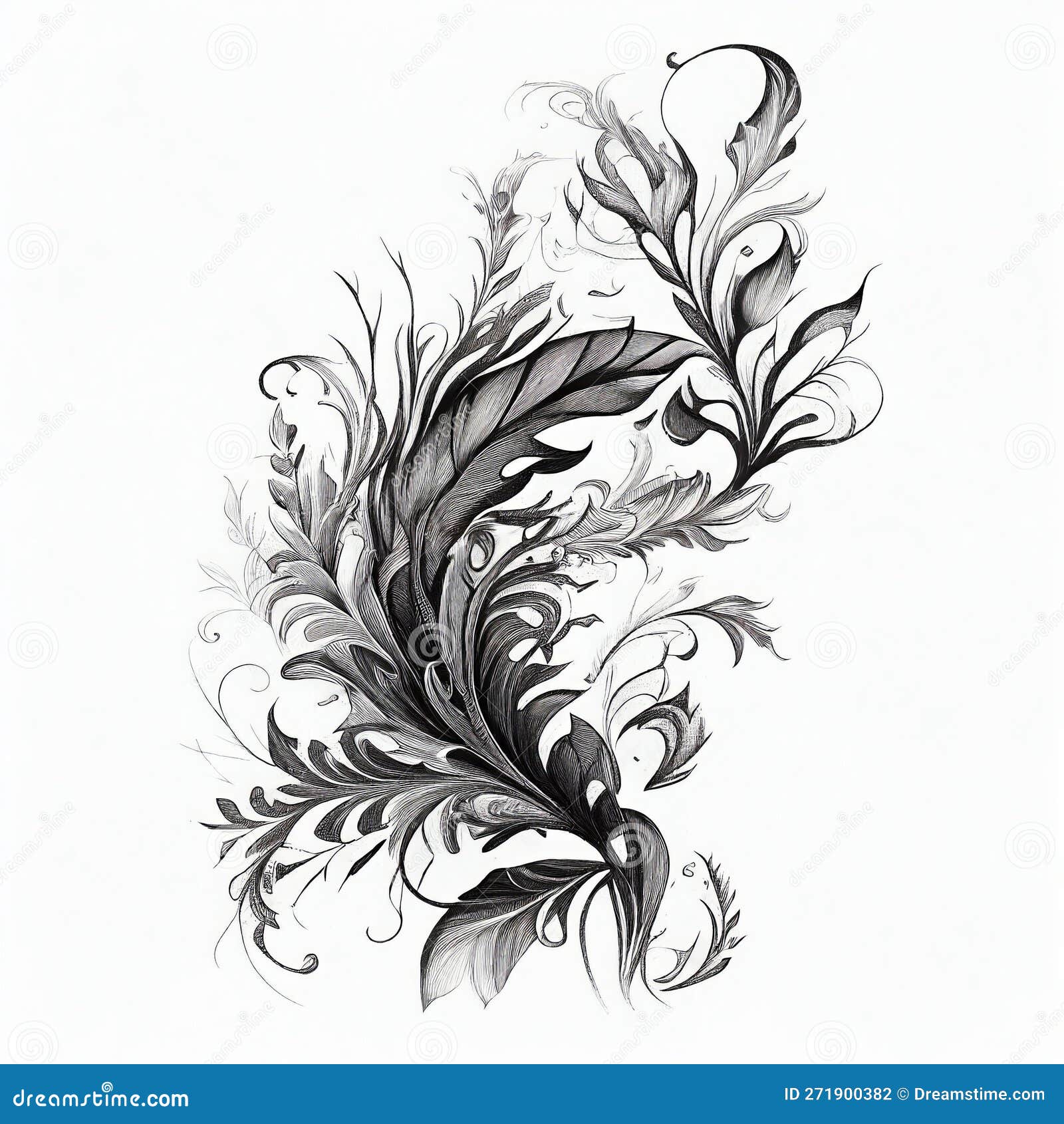 Tattoo Pattern on White Background Generative AI Stock Illustration ...