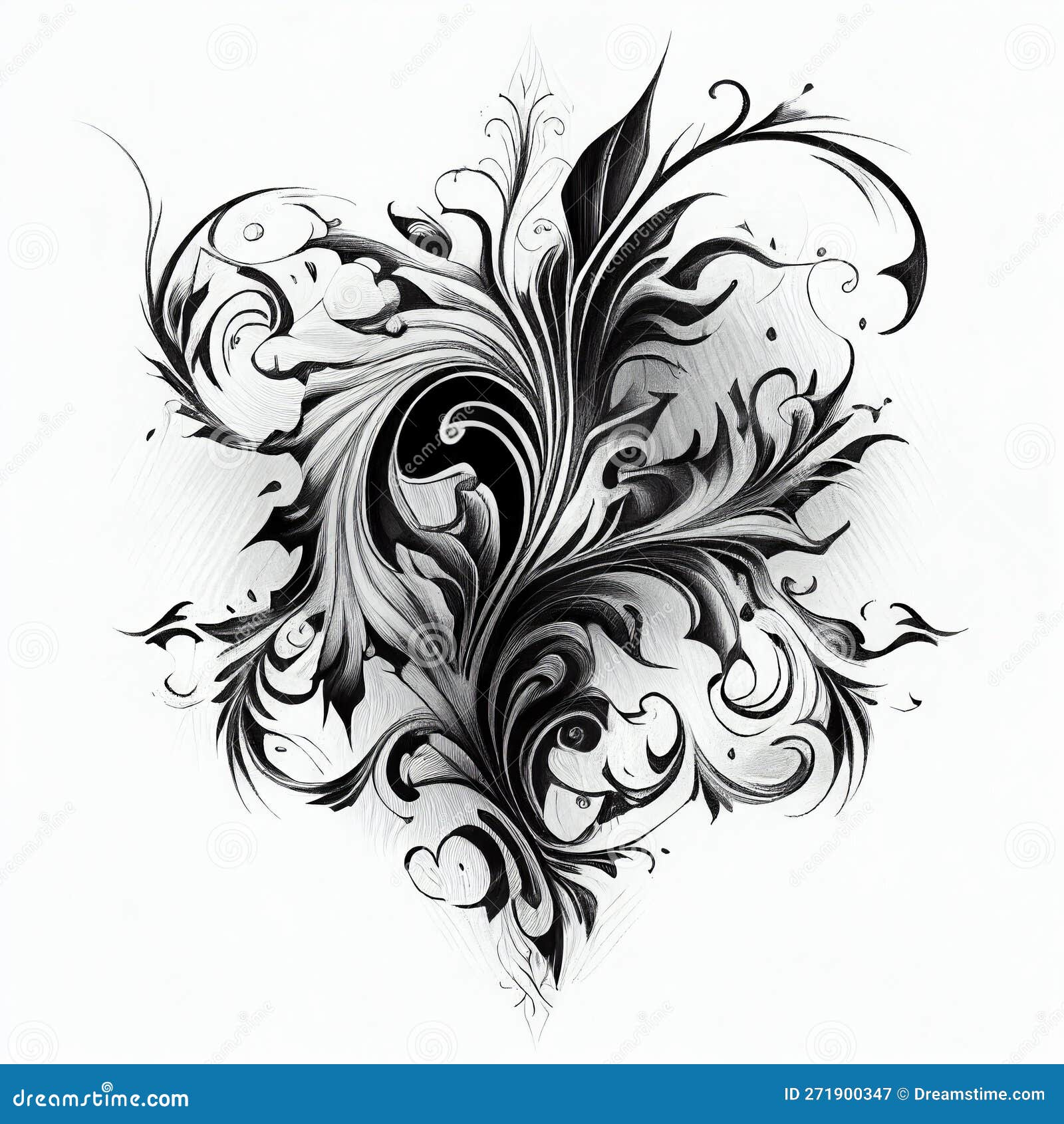 Tattoo Pattern on White Background Generative AI Stock Illustration ...