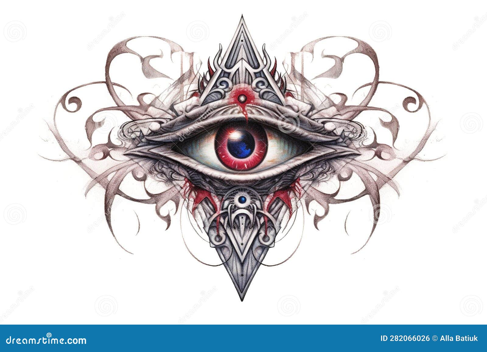 Tattoo Patterns Applied To The Body Sketches Of Drawings In A Creative Style Stock