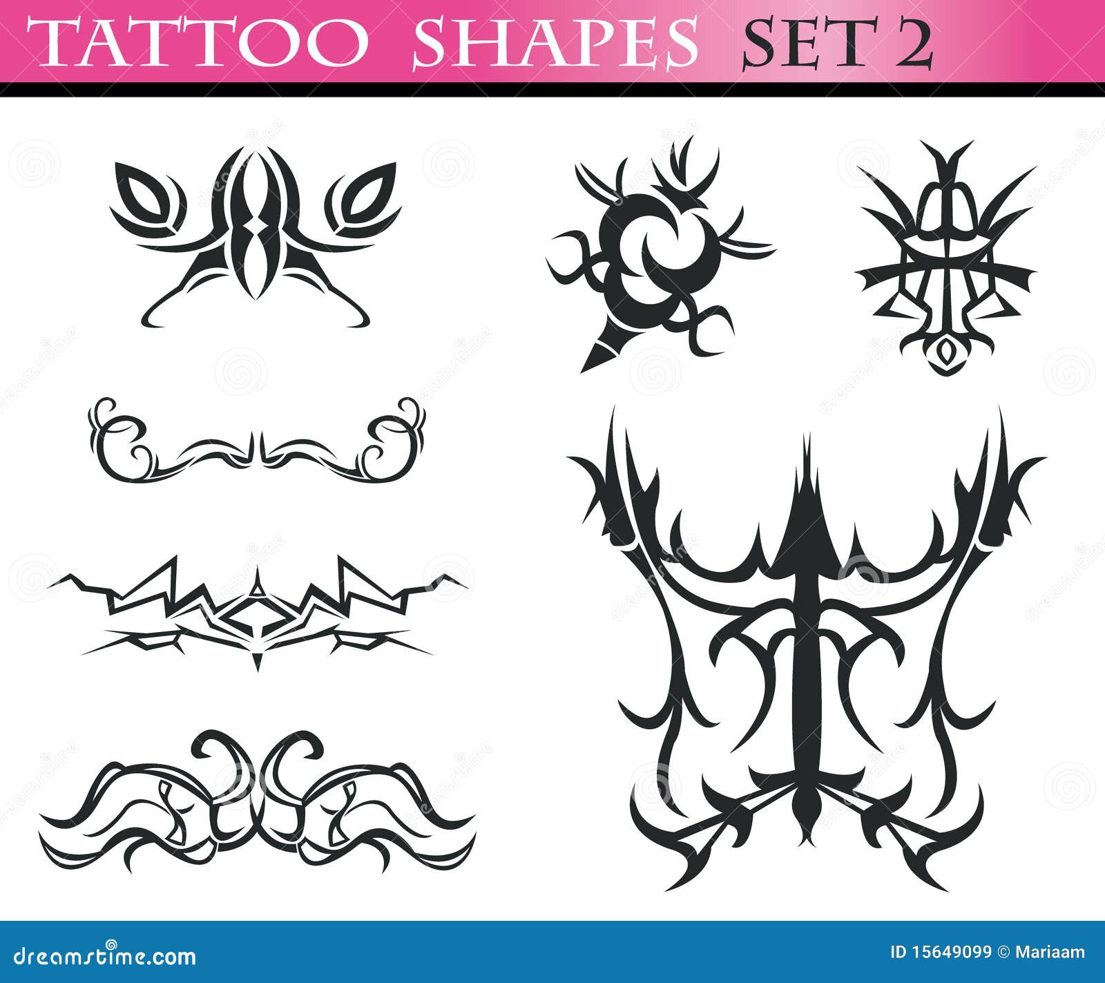 Tattoo shapes set 2 stock illustration. Illustration of elements - 15649099