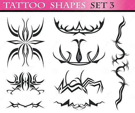 Tattoo shapes set 3 stock illustration. Illustration of tattoos - 15649110