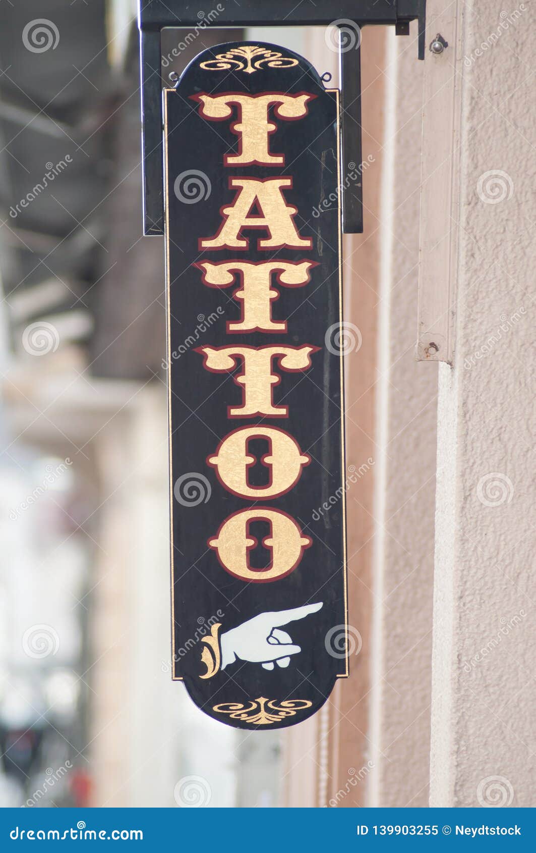 A Tattoo Sign In The Storefront Window Of Inkcrafta Tattoo Co On 7223 ...