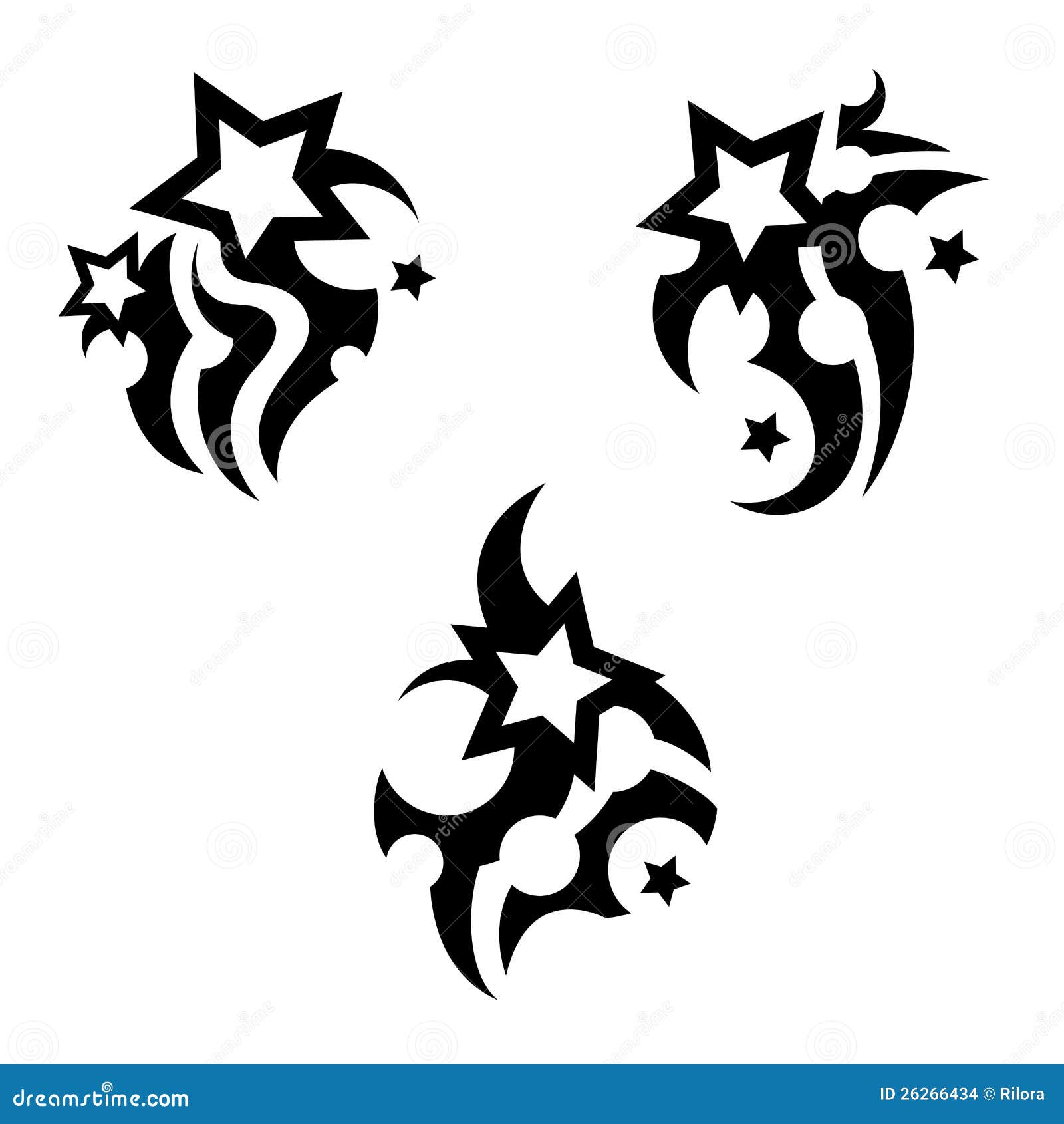 Tattoo with stars stock vector. Illustration of decor - 26266434