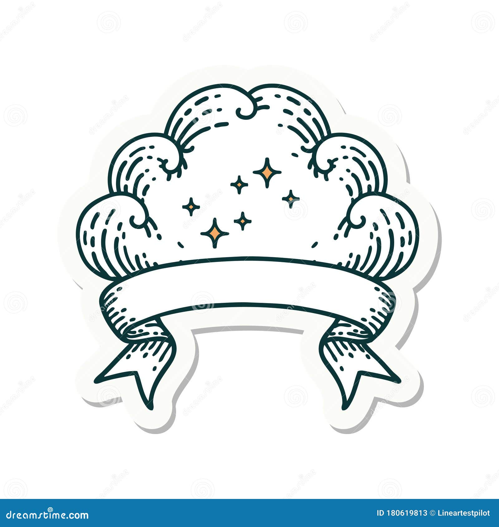 Tattoo Sticker with Banner of a Cloud Stock Vector - Illustration of ...
